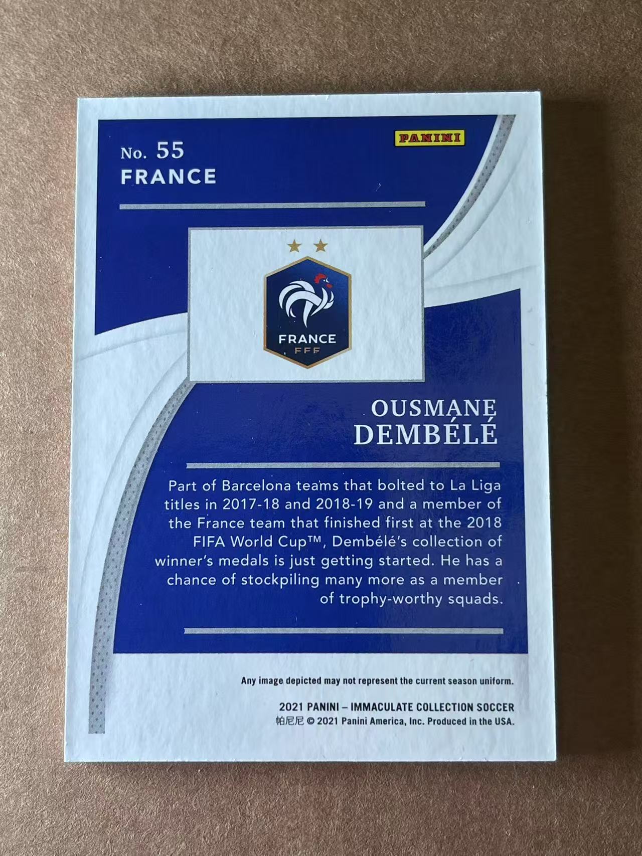 2021 Panini Immaculate Ousmane Dembélé 【兰生卡藏】爱咪咪 法国 大巴黎 PSG 奥斯曼 登贝莱 冲击 ...