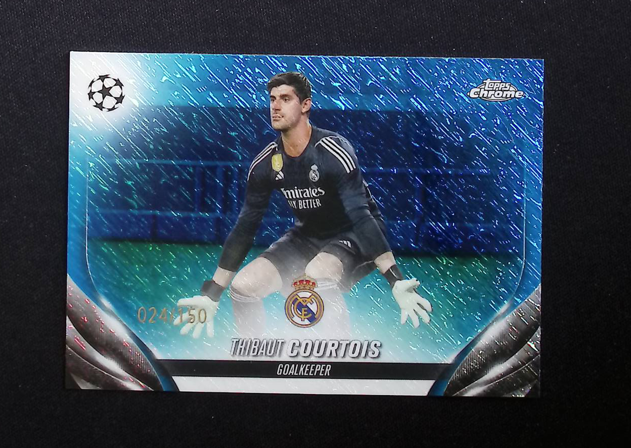 2024 Topps Chrome Thibaut Courtois 皇马 蒂博 库尔图瓦 024/150编 shimmer折 折射 卡品如图 ...
