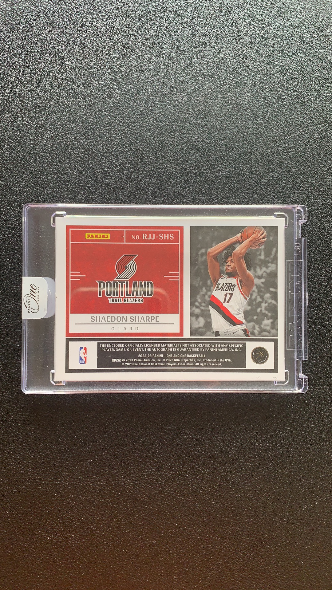 2022-23 Panini One and One Shaedon Sharpe RC 「交换大叔 曾总7」谢登 夏普 开拓者新秀 RPA ...