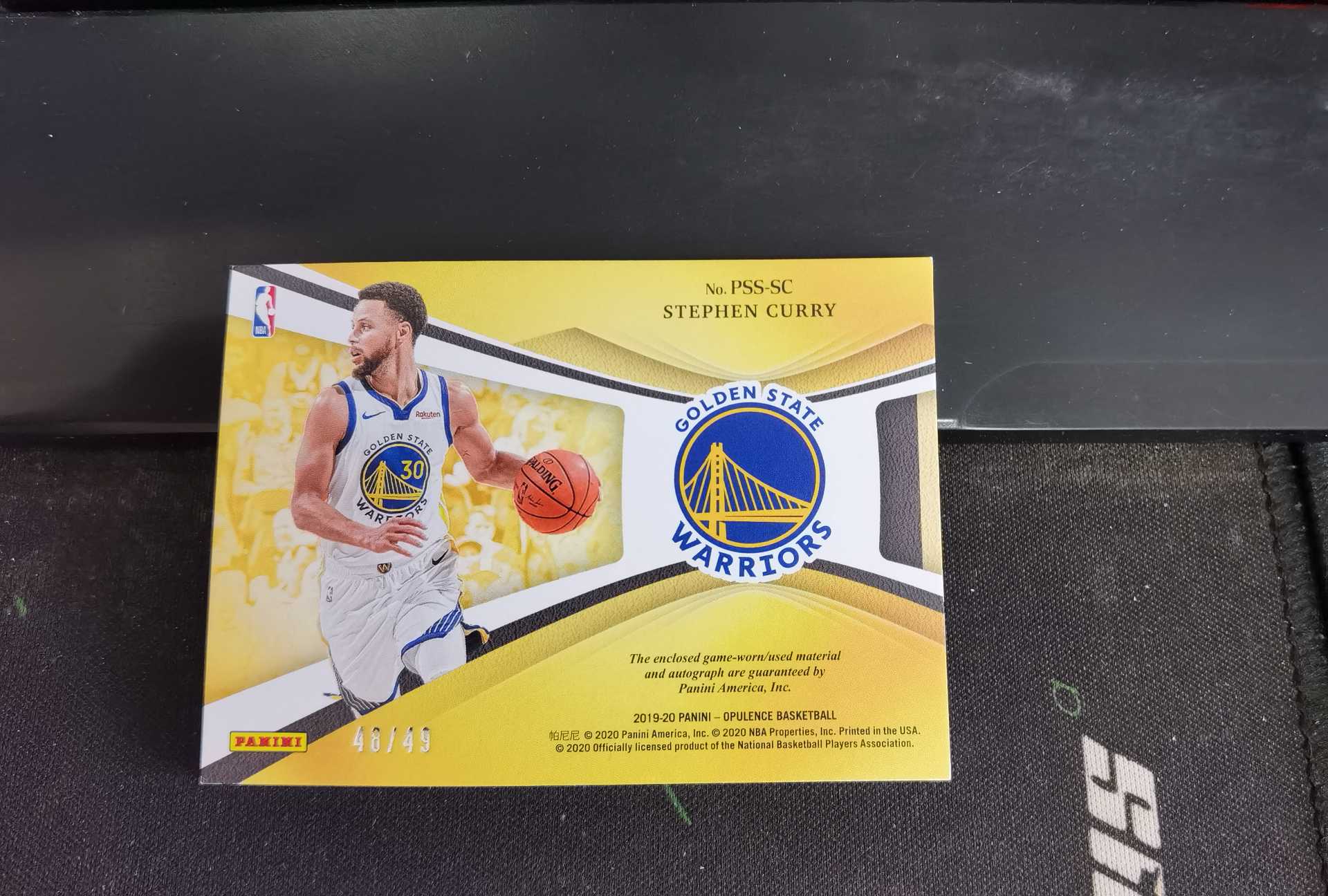 2019-20 Panini Opulence Stephen Curry 勇士队 小学生 斯蒂芬库里 签字 卡签 球衣物料 特卡 48/49 ...