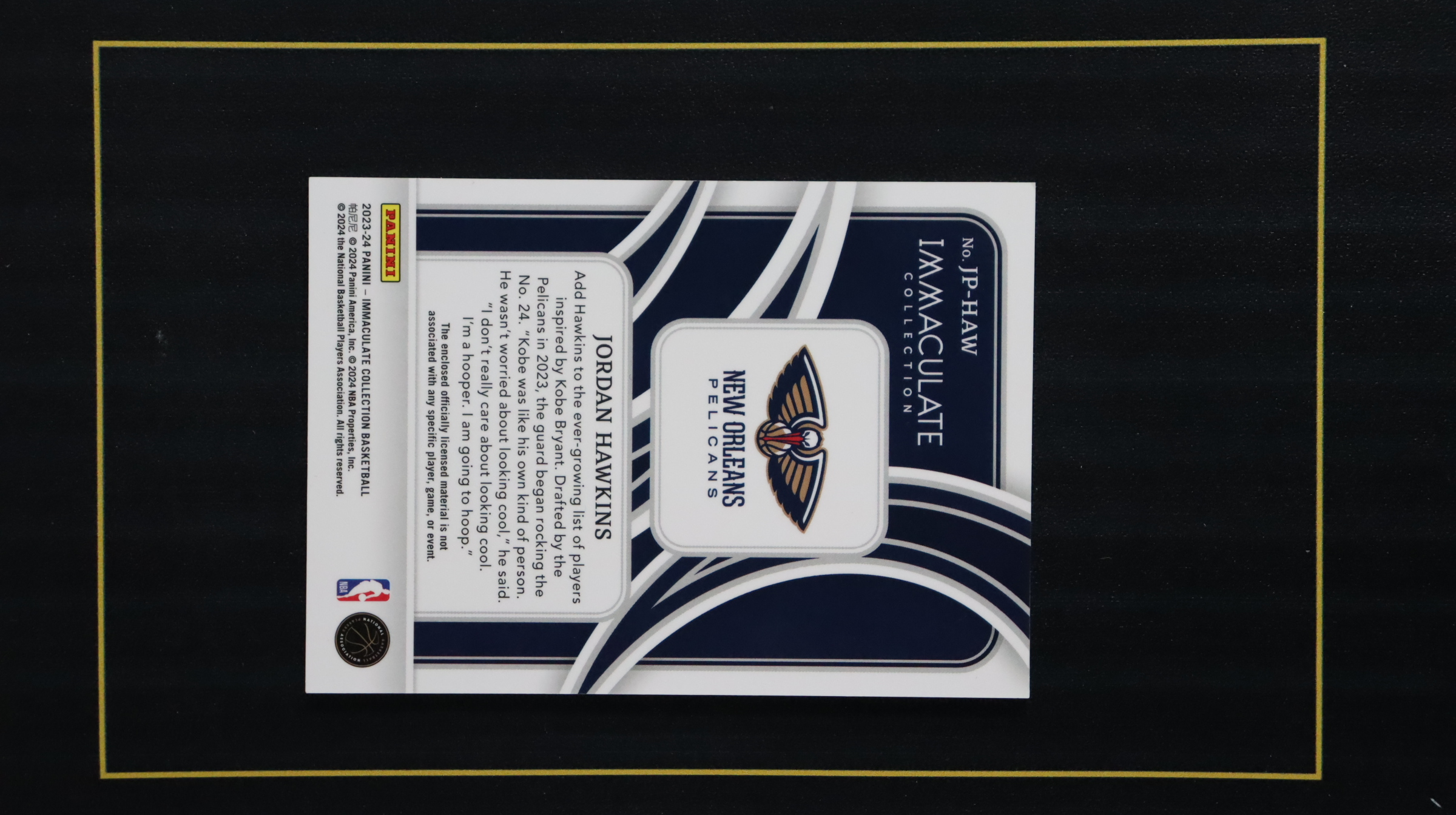 2023-24 Panini Immaculate Jordan Hawkins RC 新秀 鹈鹕 乔丹霍金斯 patch JERSEY ...