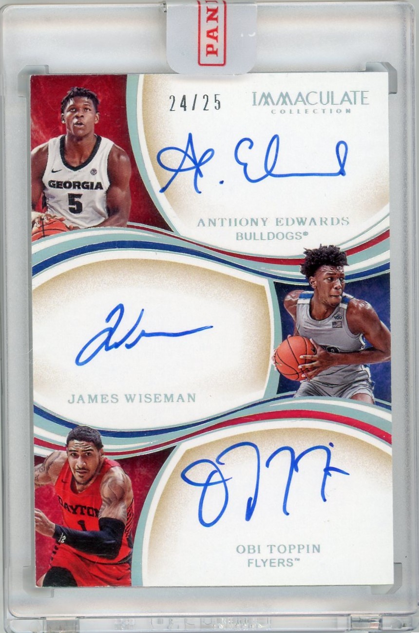 2020-21 Panini Immaculate Collegiate Obi Toppin/Anthony Edwards/James ...