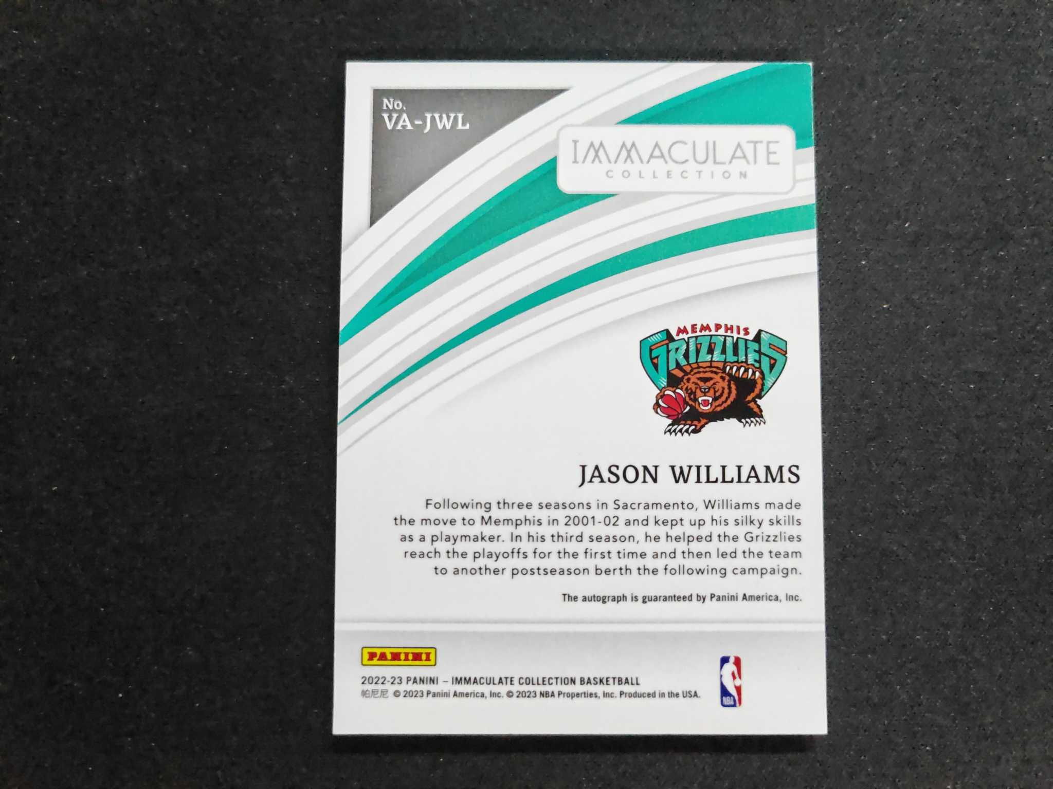 2022-23 Panini Immaculate Jason Williams SC球星卡 灰熊 白巧克力 杰森威廉姆斯 签字 卡签 99编 ...