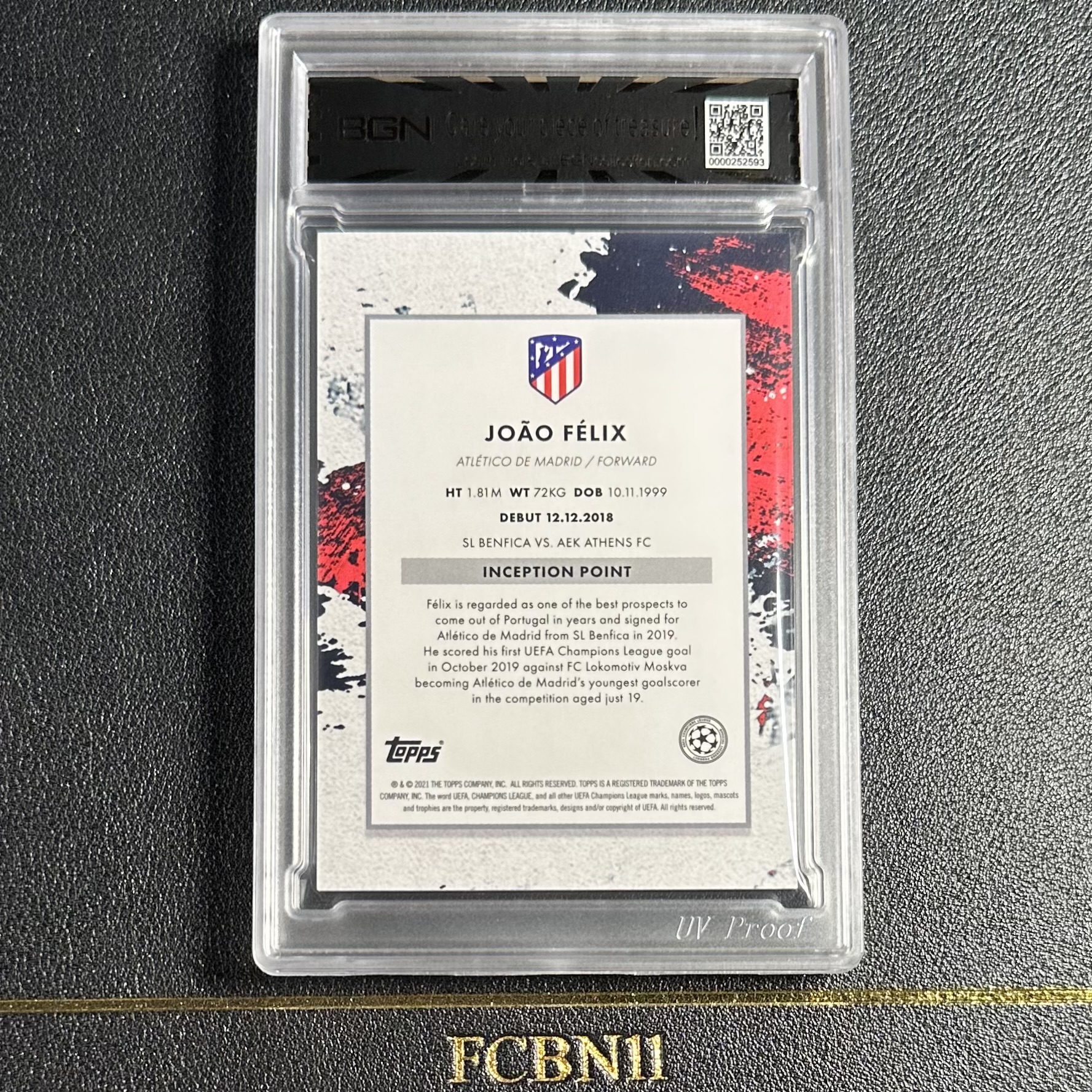 【FCB拍卖】2020-21 TOPPS INCEPTION JOAO FELIX 若昂 菲利克斯 10编 2/10 红折 马竞 马德里竞技 ...