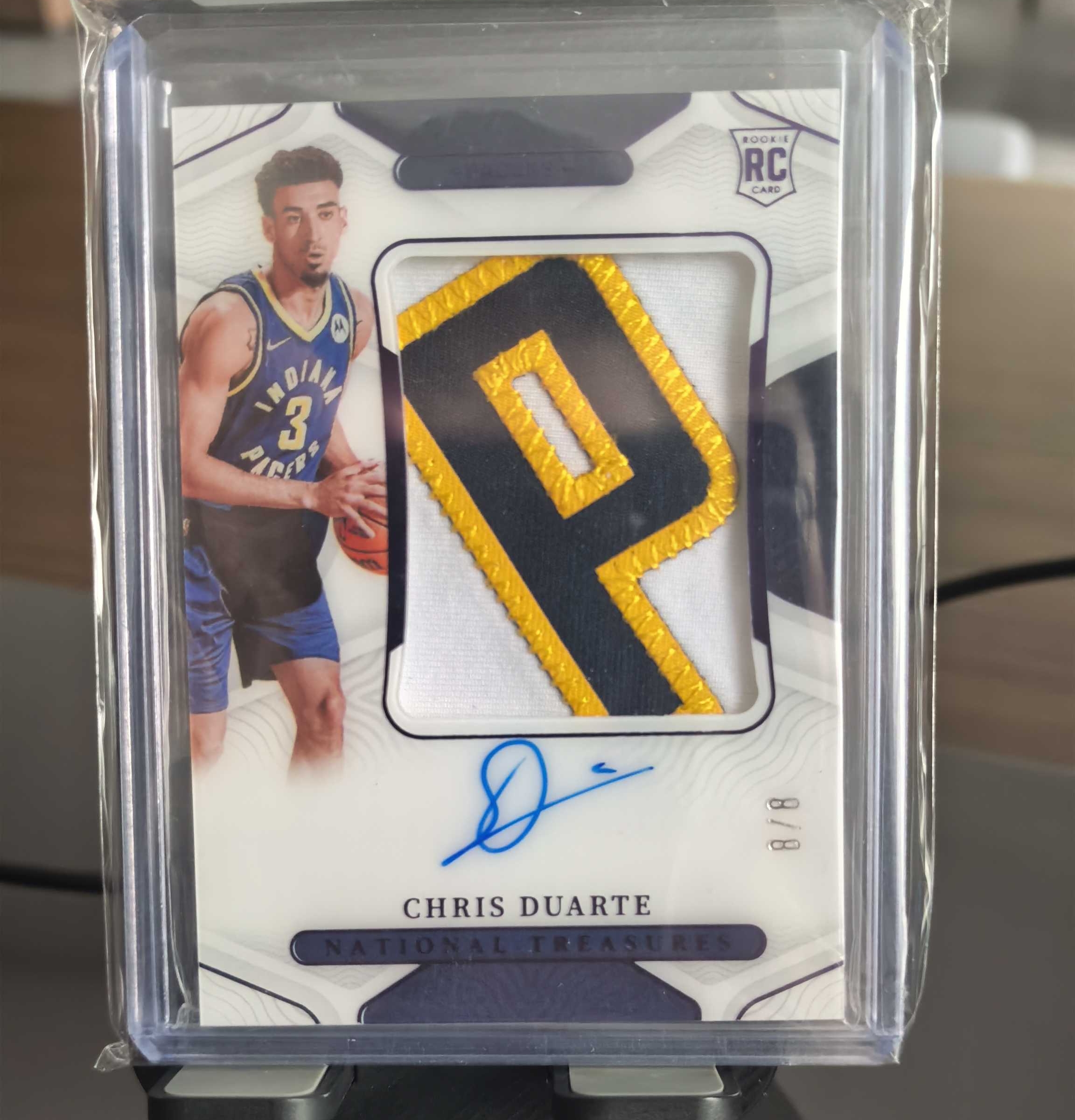 2021-22 Panini National Treasures Chris Duarte RC 克里斯 杜尔特 步行者 国宝 RPA 8/ ...