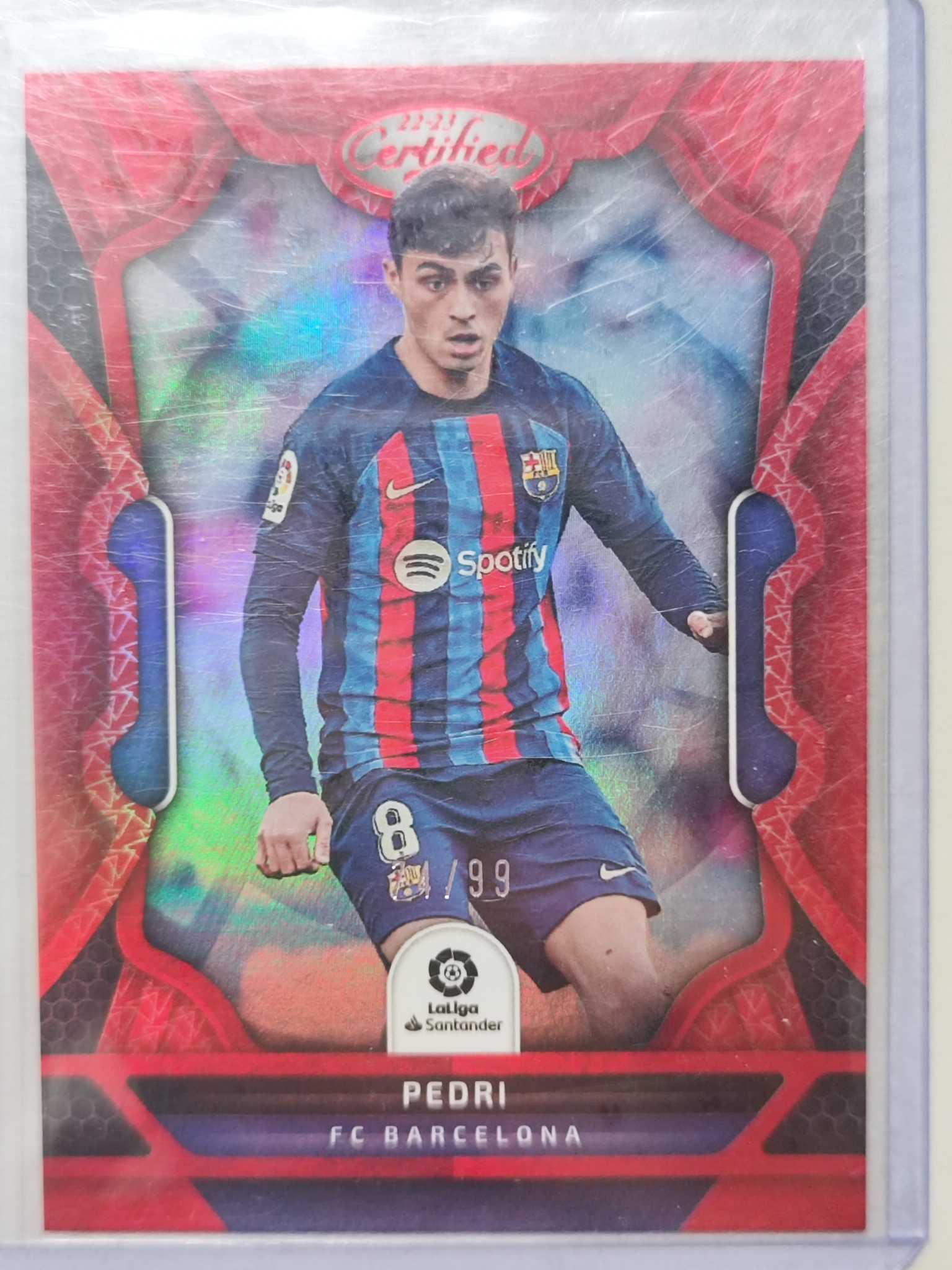 2022-23 Panini Chronicles Pedri 佩德里 西班牙 巴萨 巴塞罗那 99编 红平行 CERTIFIED 意甲 ...