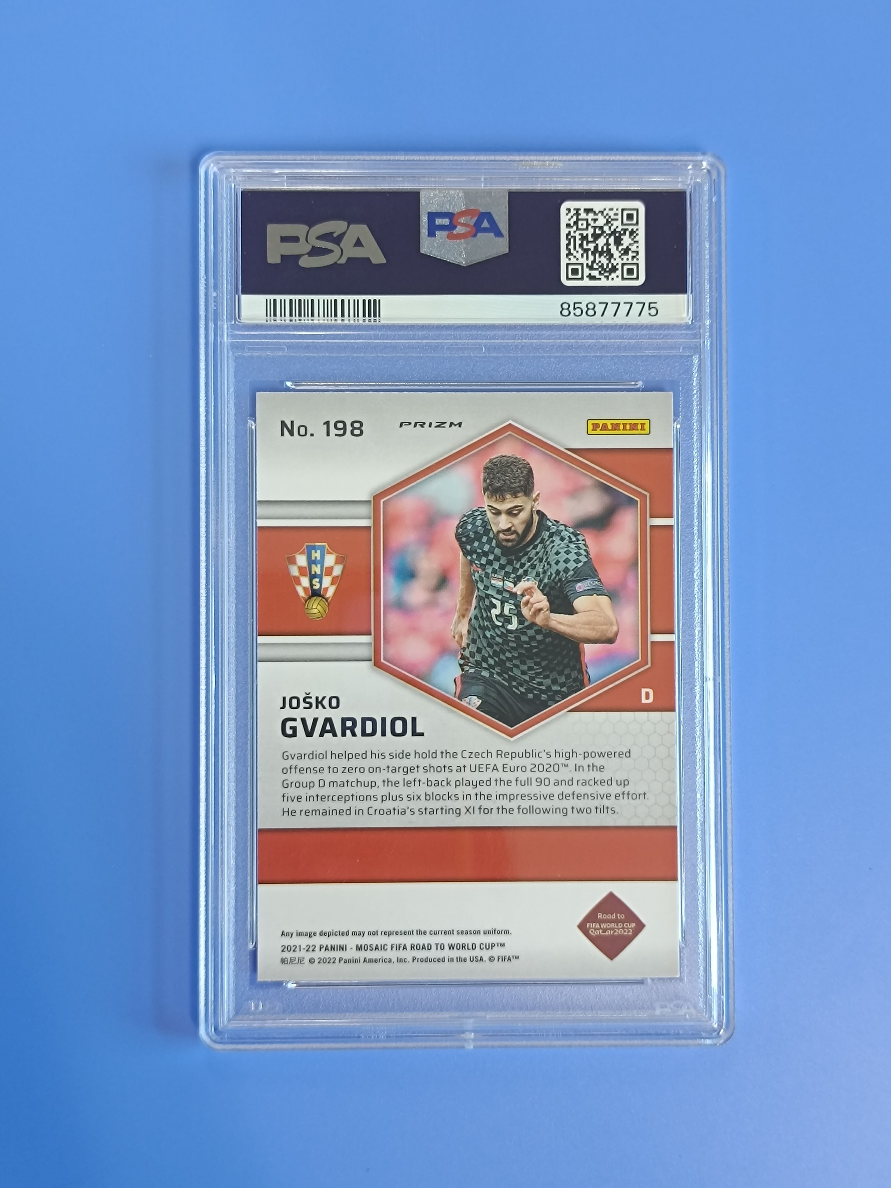 2021-22 Panini Mosaic FIFA Josko Gvardiol RC 世界杯 马赛克 格瓦迪奥尔 孔雀折 psa10分 大 ...