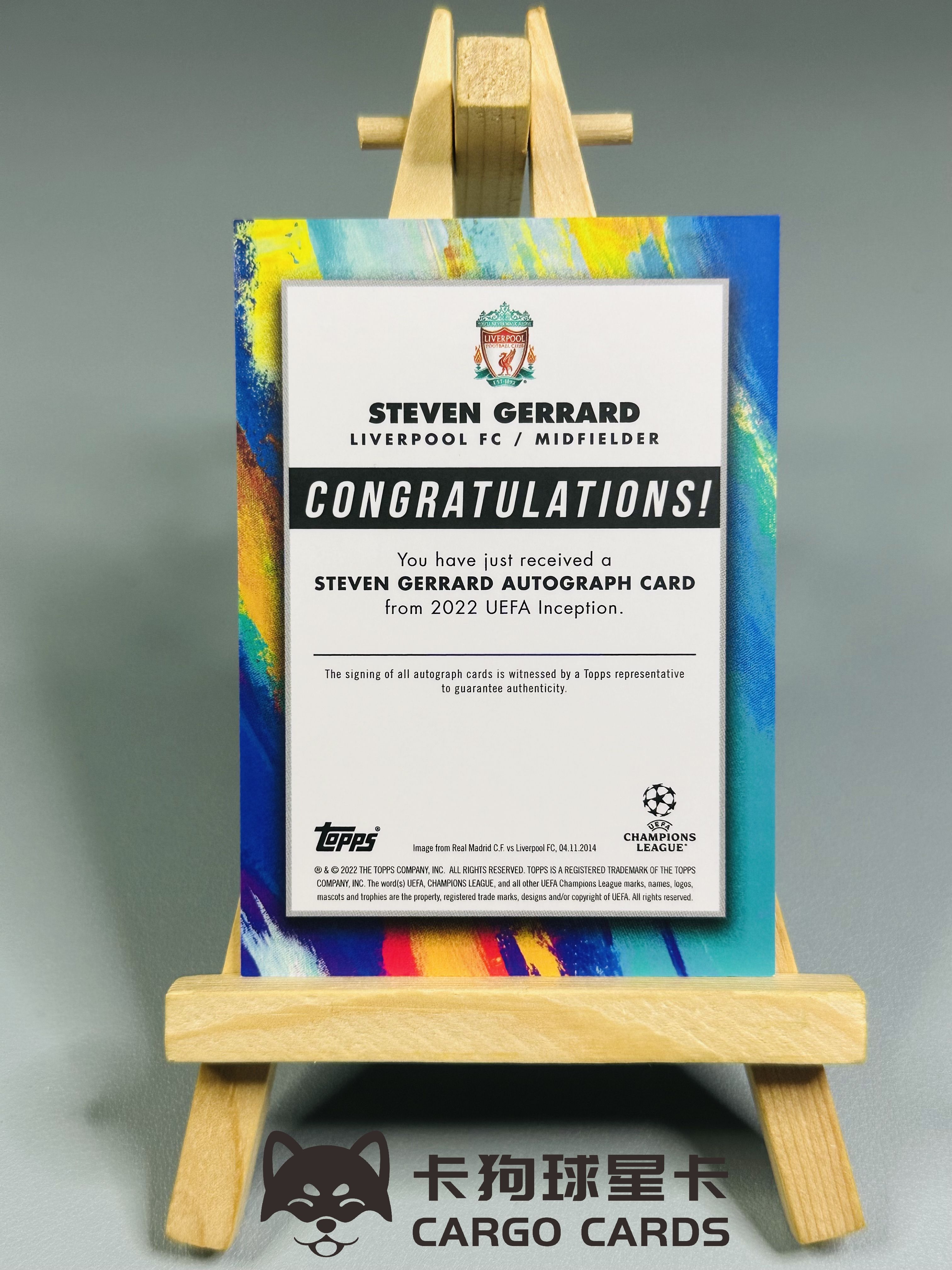 【卡狗0手续费代卖】2022 Topps Inception盗梦空间 利物浦 Steven Gerrard杰拉德 签字完美签 2/49编 实卡 ...