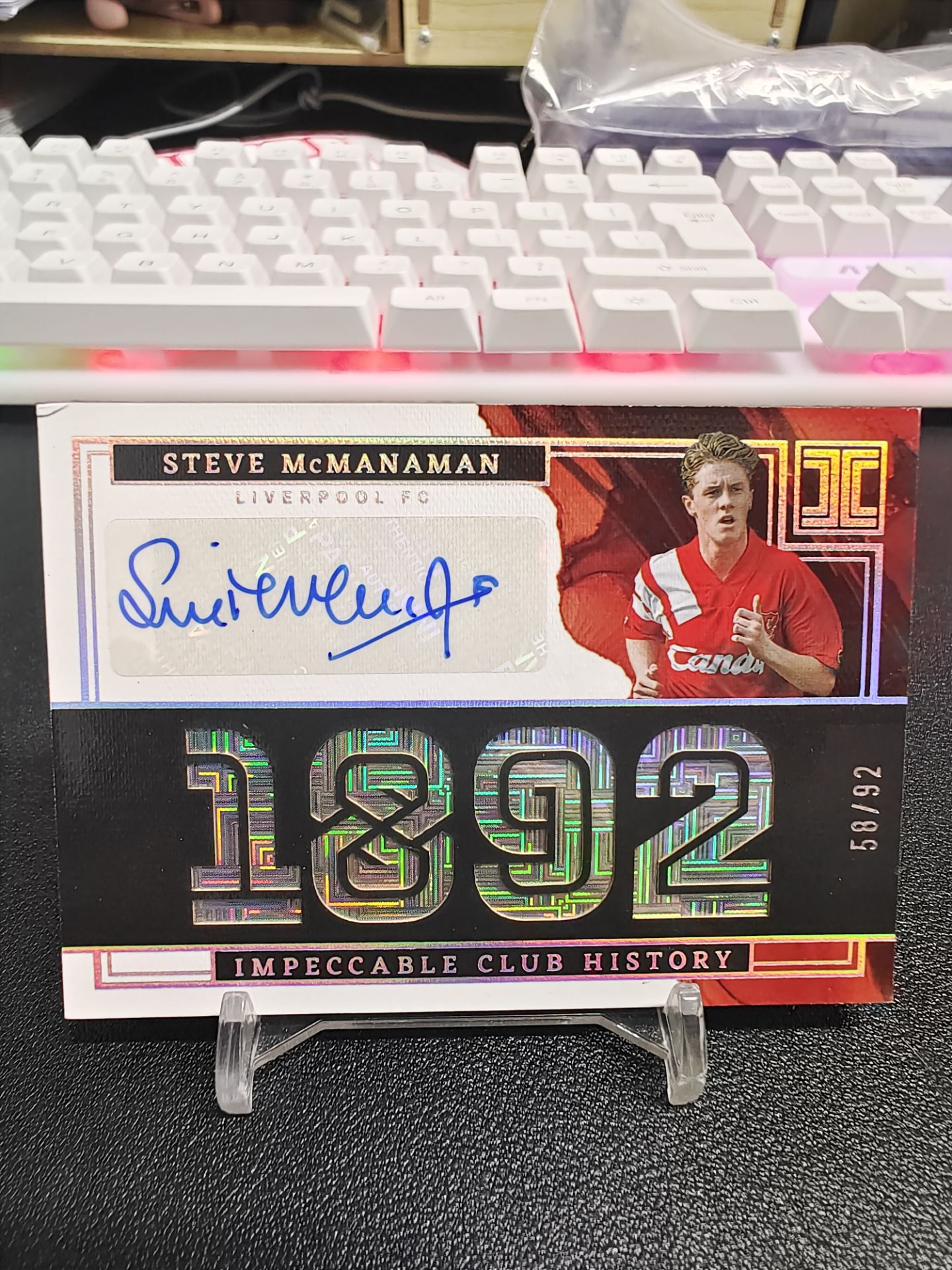 【浩行拍卖 截标预付82%】2022-23 panini impeccable Steve McManaman 小真金 英超 利物浦 史蒂夫 ...