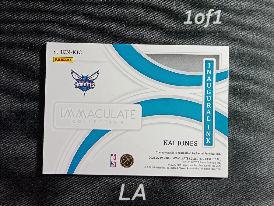 【LA拍卖精品】21-22 Panini Immaculate Kai Jones 新秀RC 卡伊 琼斯 凯 琼斯 黄蜂队潜力新秀 1编1 1 ...