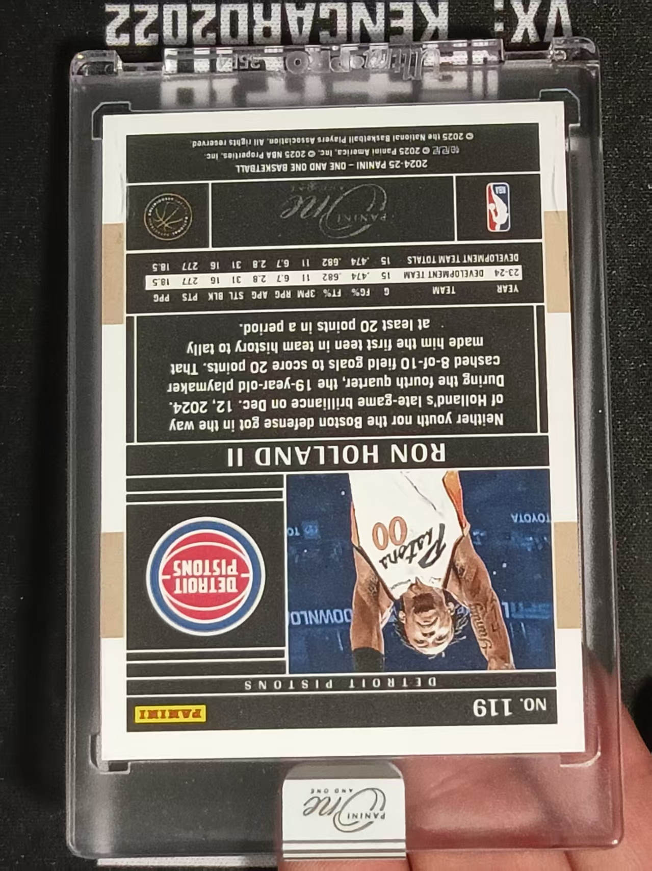 2024-25 Panini One and One Ron Holland II RC 【啃卡代拍】罗恩 霍兰德 活塞 新秀 15编 红折 ...
