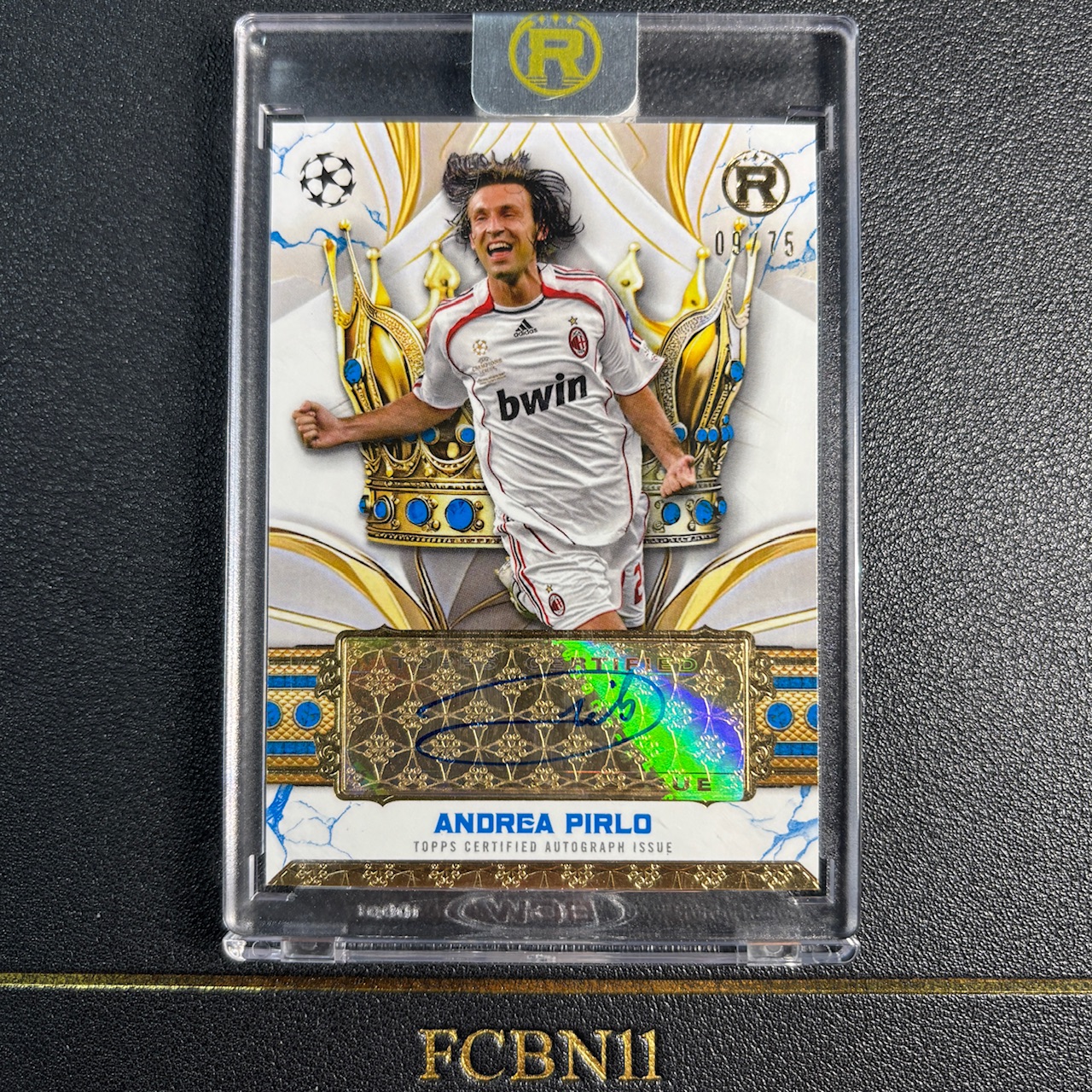 【FCB拍卖】2024-25 TOPPS REVERENCE ANDREA PIRLO 皮尔洛 签字 75编 09/75 庆祝选图 AC米兰 ...