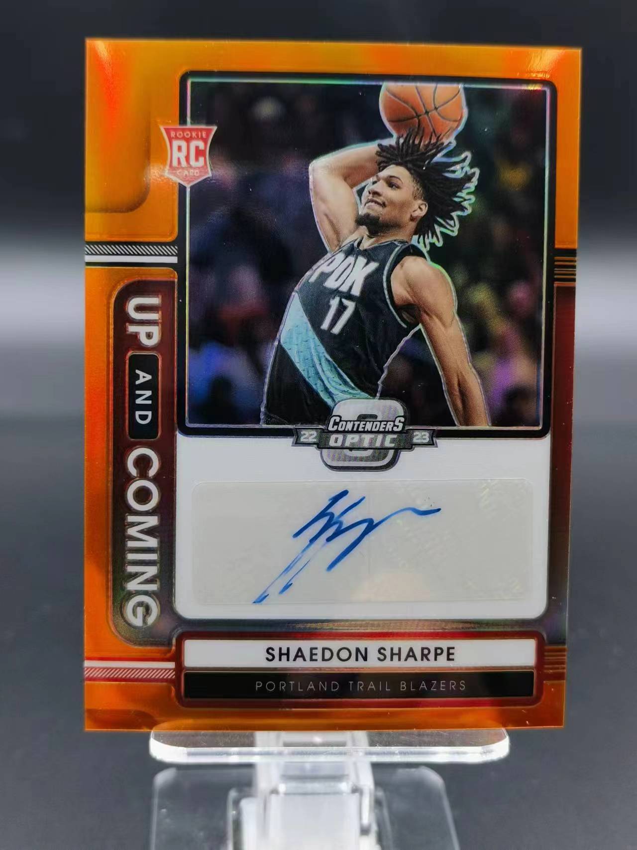 2022-23 Panini Contenders Shaedon Sharpe 【无疫烦拍卖】球票 开拓者 谢登夏普 新秀RC 签字卡签 橙 ...
