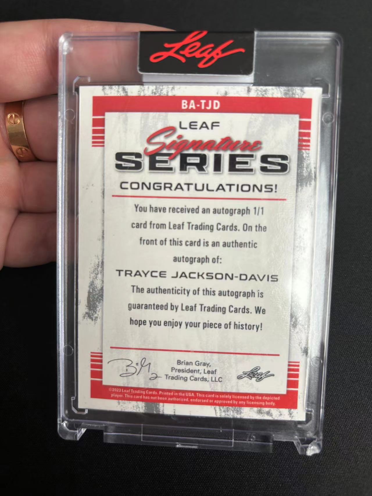 2023-24 Leaf Signature Trayce Jackson Davis 篮球 特雷斯 杰克逊 戴维斯 TJD 1/1编1of1 ...