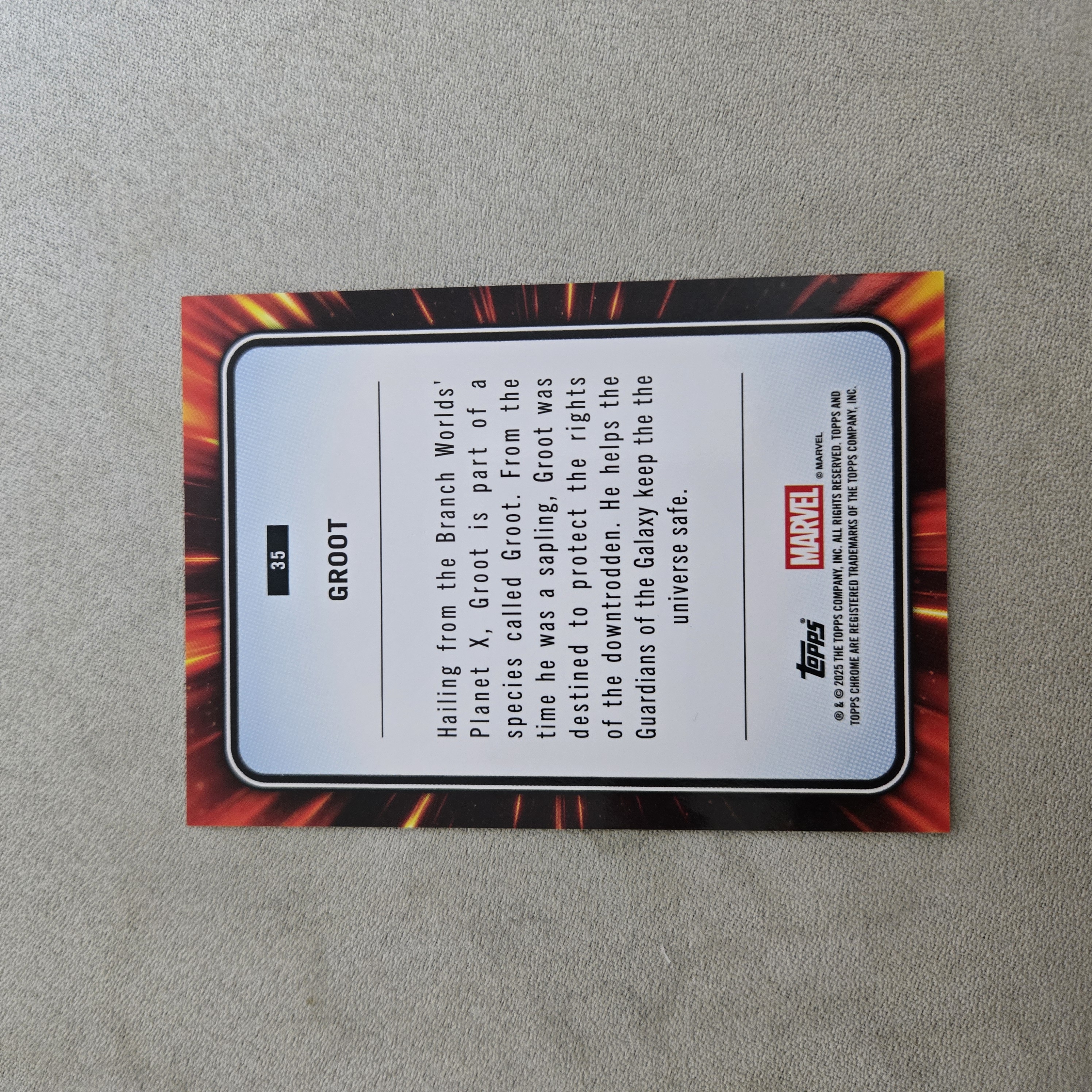 2025 Topps Marvel (MCU) Chrome 漫威tc Groot /39编 格鲁特 卡品如图 收藏必备【lzc】 卡淘