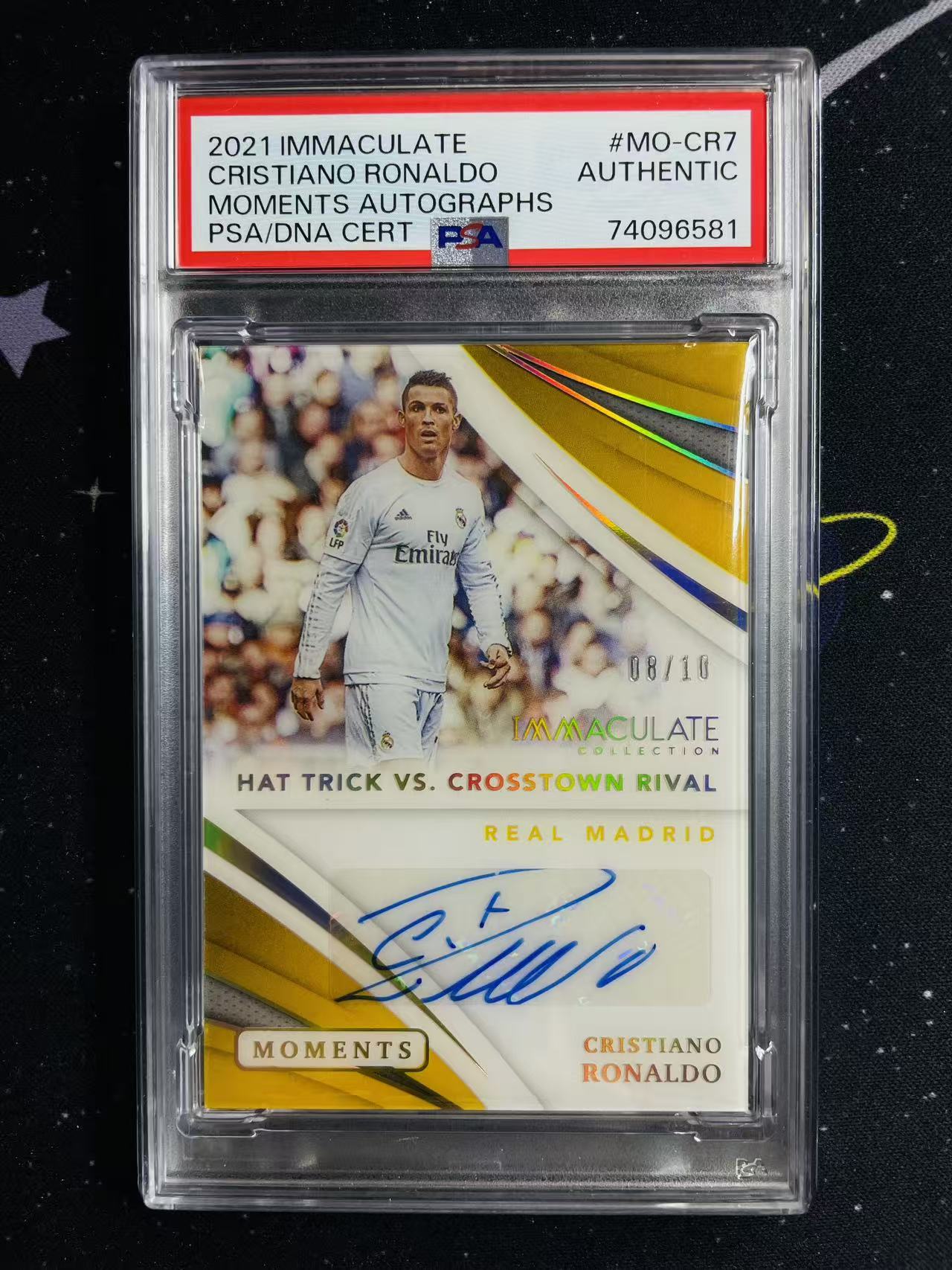 2021 Panini Immaculate Cristiano Ronaldo C罗 皇马 时刻签字 08/10编 单一平行 曼联尤文葡萄牙 ...