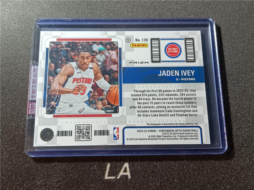 【LA拍卖】2022-23 Panini Contenders Optic Jaden Ivey 球票OP 新秀RC 杰登 艾维 潜力新秀 ...