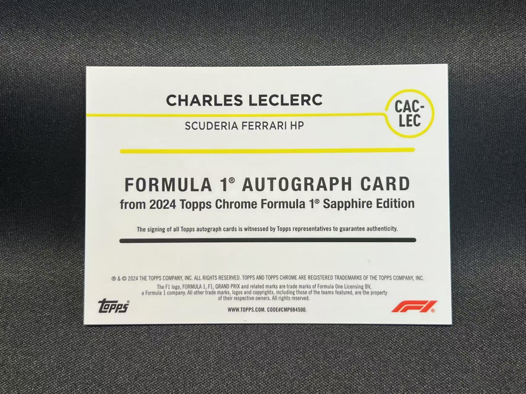 2024 Topps Chrome Charles Leclerc F1 方程式赛车 法拉利车队 查尔斯 勒克莱尔 1/1编1of1 粉碎冰折 ...