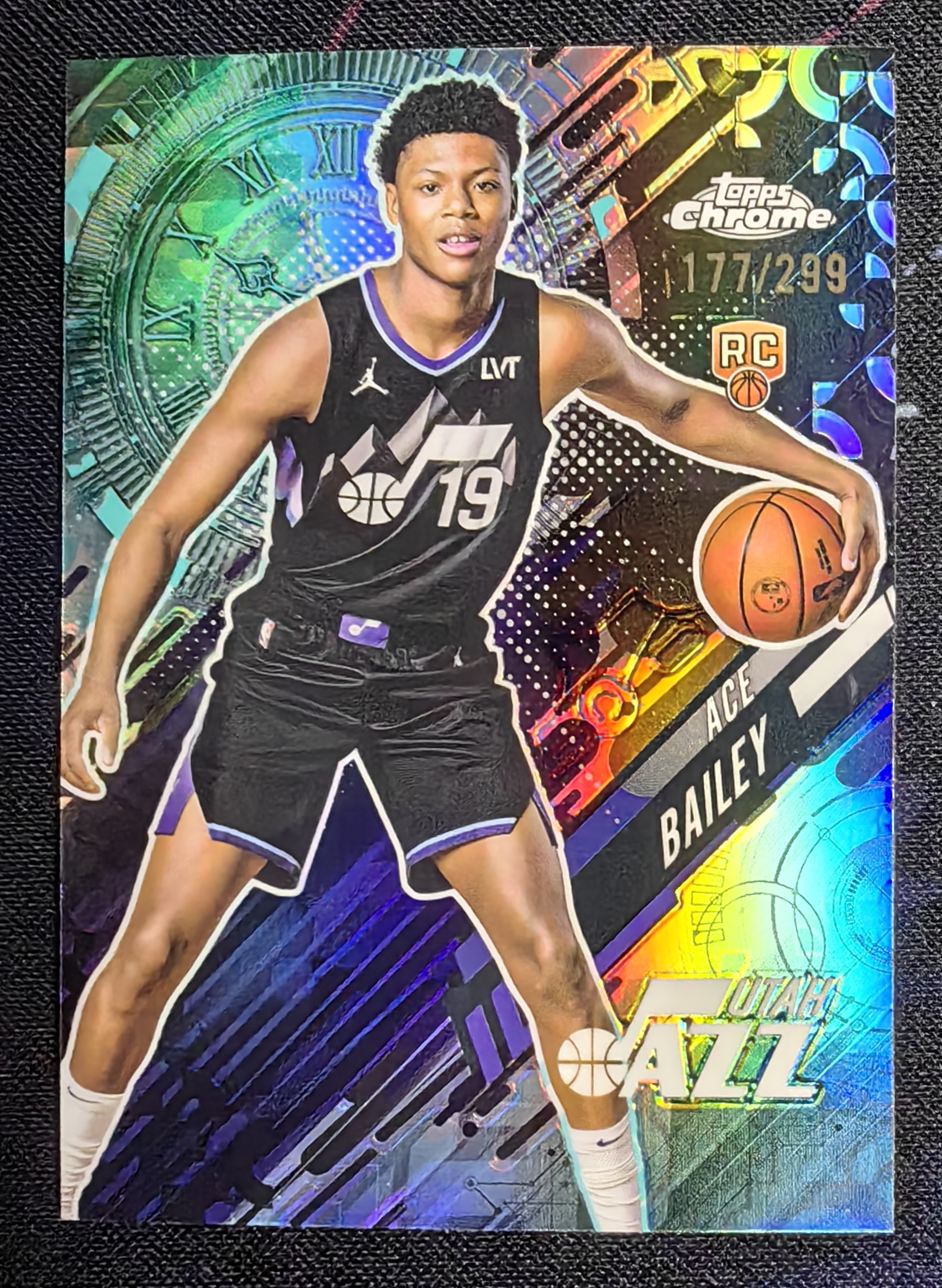 2025-26 Topps Chrome Airious "Ace" Bailey RC 爵士 新秀RC 艾斯贝利 299编 青绿折特卡 潜力 ...