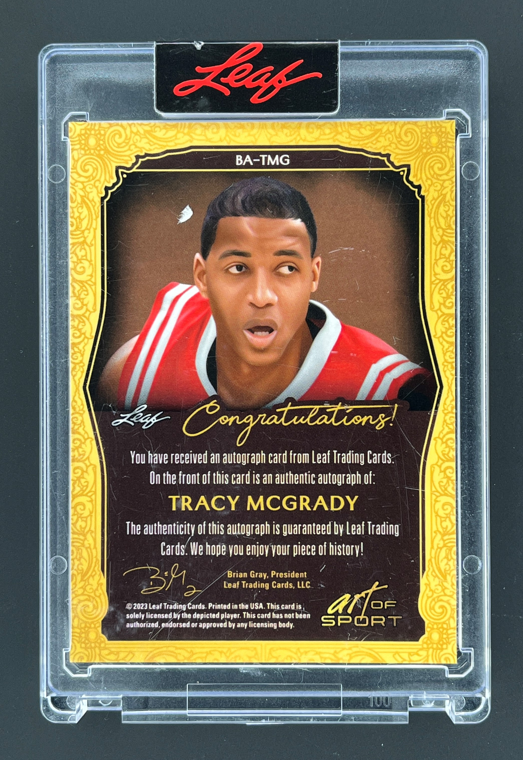 2023 Leaf 油画 Tracy McGrady 麦迪 特雷西 麦克格雷迪 签字卡 签名卡 32/35 原封砖 墨迹完美 魔术 猛龙 火箭 ...