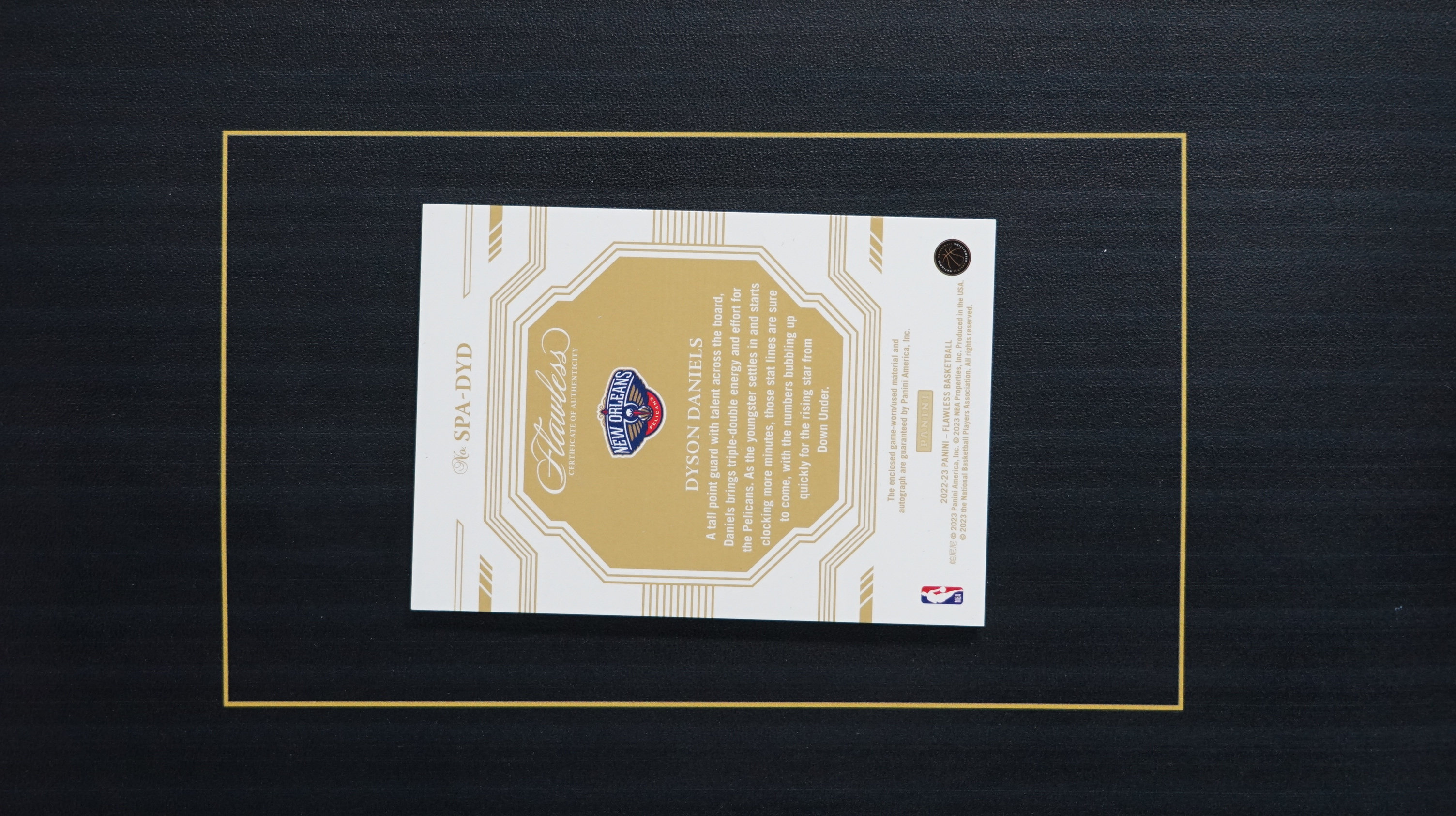 2022-23 Panini Flawless Dyson Daniels RC 新秀 手提 鹈鹕 戴森丹尼尔斯 25编 RPA SPA gu ...
