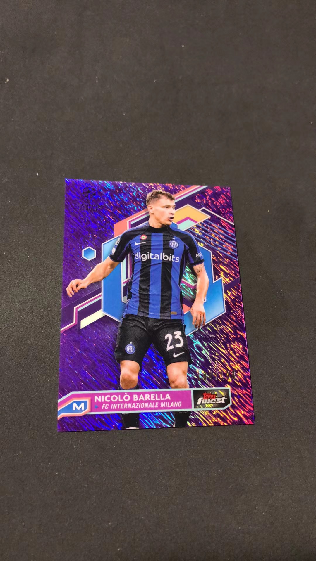 2022-23 Topps Finest Nicolò Barella 欧冠UEFA 国际米兰 巴雷拉 186/199编 紫折 梦煜 龙哥 卡淘