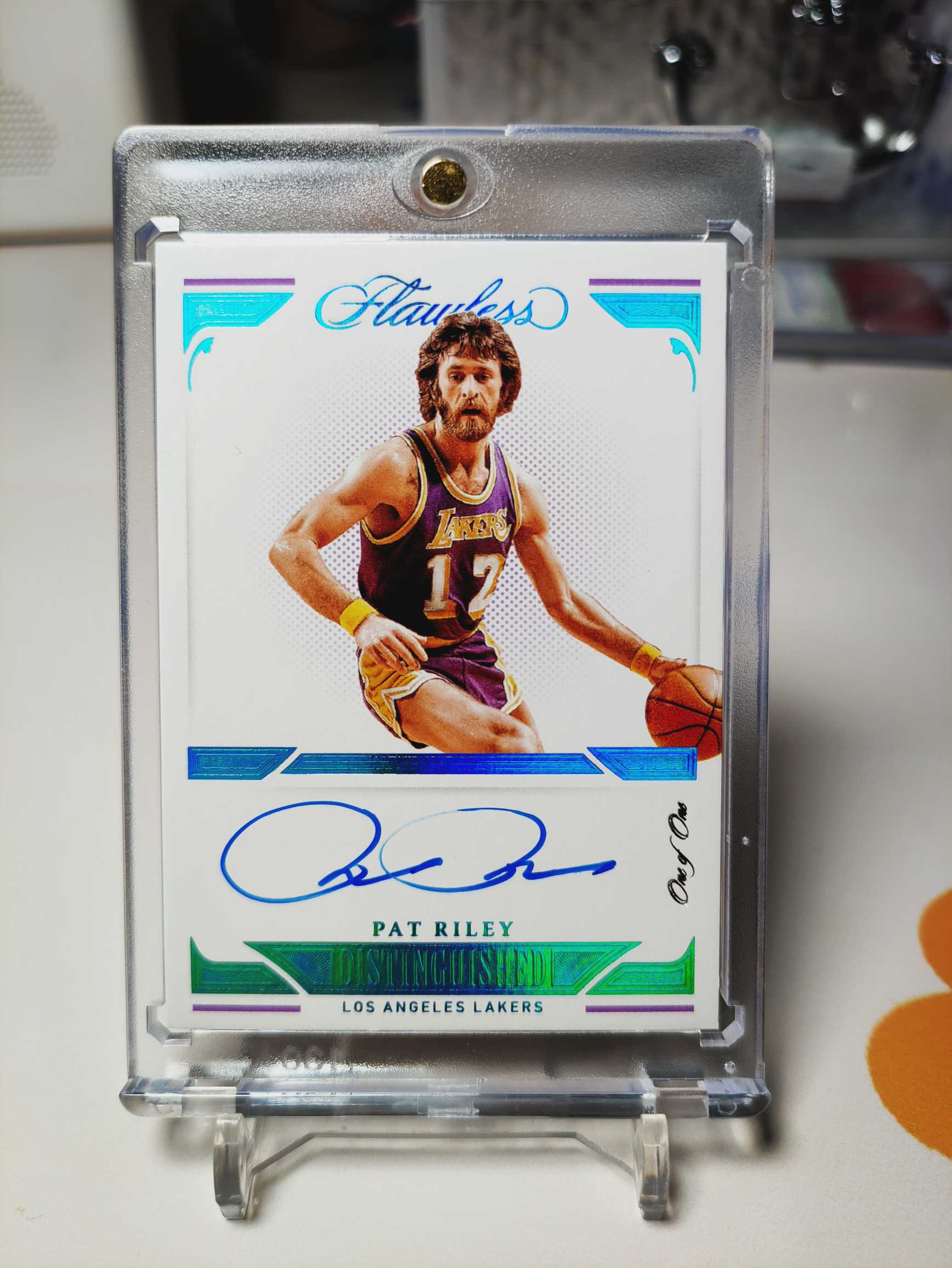 2021 Panini Flawless Pat Riley 帕特.莱利 1of1 1/1 ofo 签字卡 限量1编1 手提湖水蓝卡签 ...