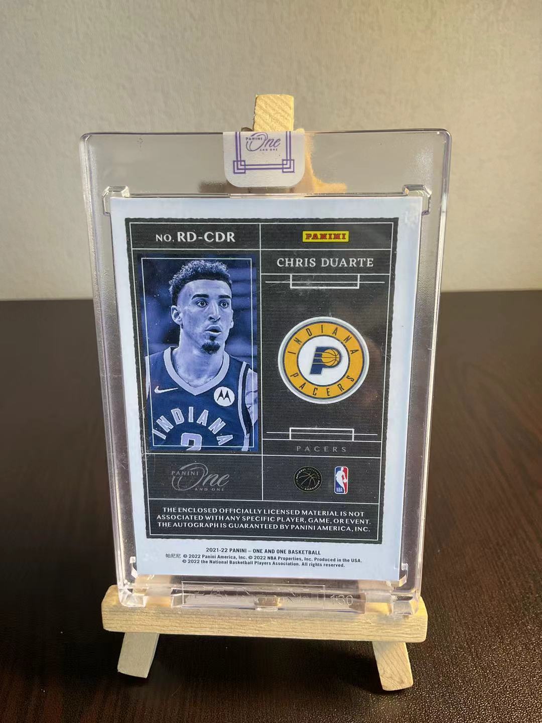 2021-22 Panini One and One Chris Duarte RC RC 步行者 杜阿尔特 双窗 新秀patch 签字卡 ...