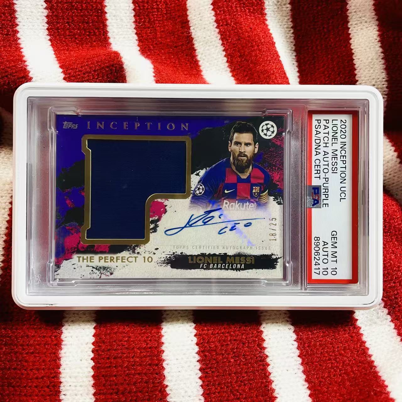 2020 Topps Inception Lionel Messi 盗梦 元年 梅西 18/25编 泼墨 签字 PSA10 满分 签字10 ...