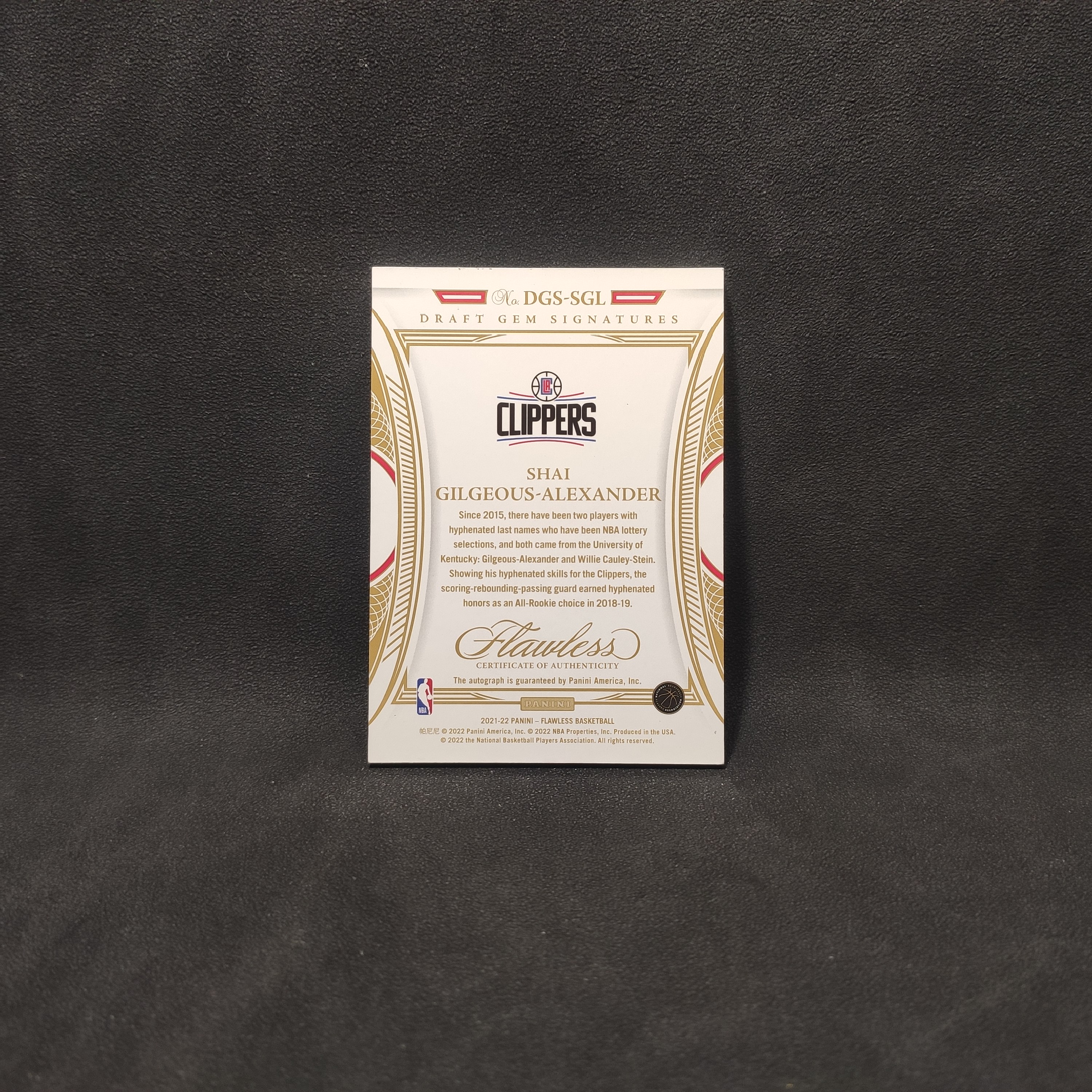 【大腿代卖】Shai Gilgeous-Alexander 亚历山大 SGA 2021-22 Flawless 手提 Draft Gem 1/ ...