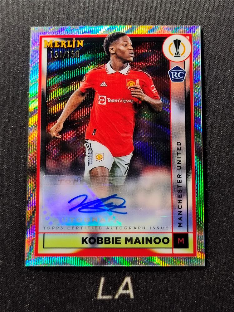 【LA拍卖】22-23 Topps Merlin UCC Kobbie Mainoo 梅林 新秀RC 科比 梅努 英格兰 曼联 银波纹折 签字 ...