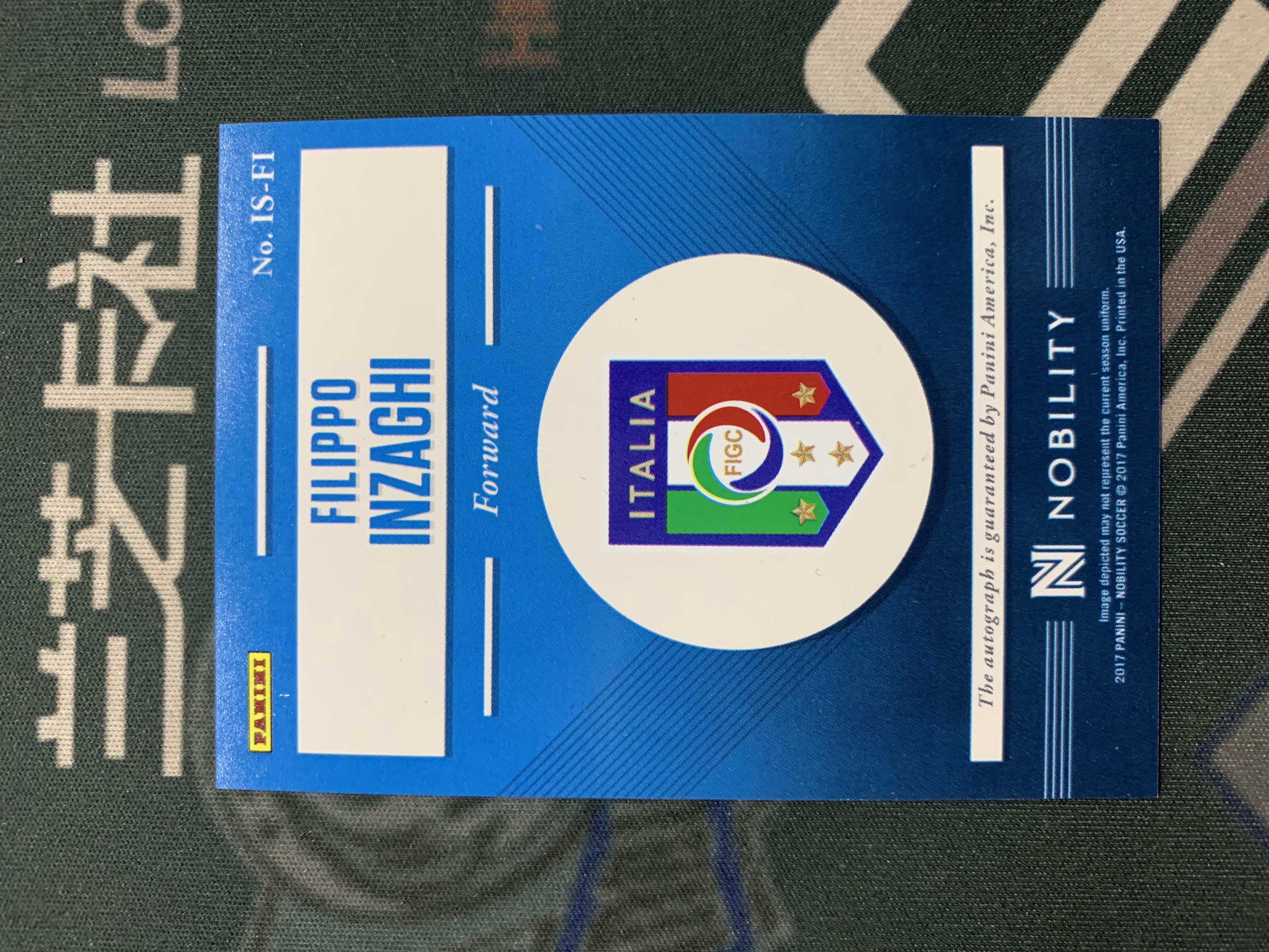 2017 Panini Nobility Filippo Inzaghi 【LZK SCH】2017 贵族 系列 少见 50编折射签字卡 ...