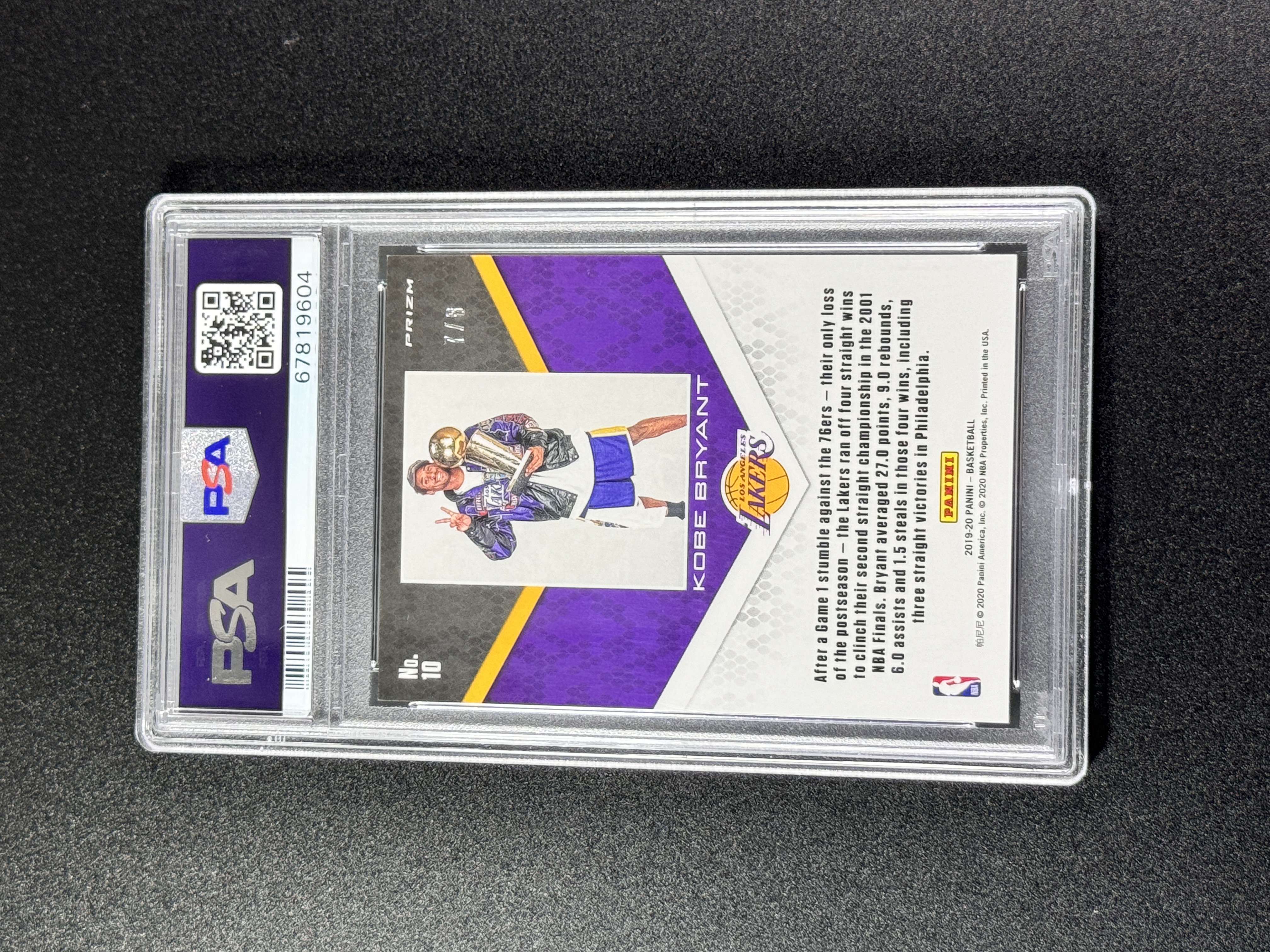 【喷子拍卖】2019-20 panini Kobe Bryant 补偿包 洛杉矶湖人 科比 布莱恩特 生涯经典时刻 第2次总冠军 奖杯 8编 ...
