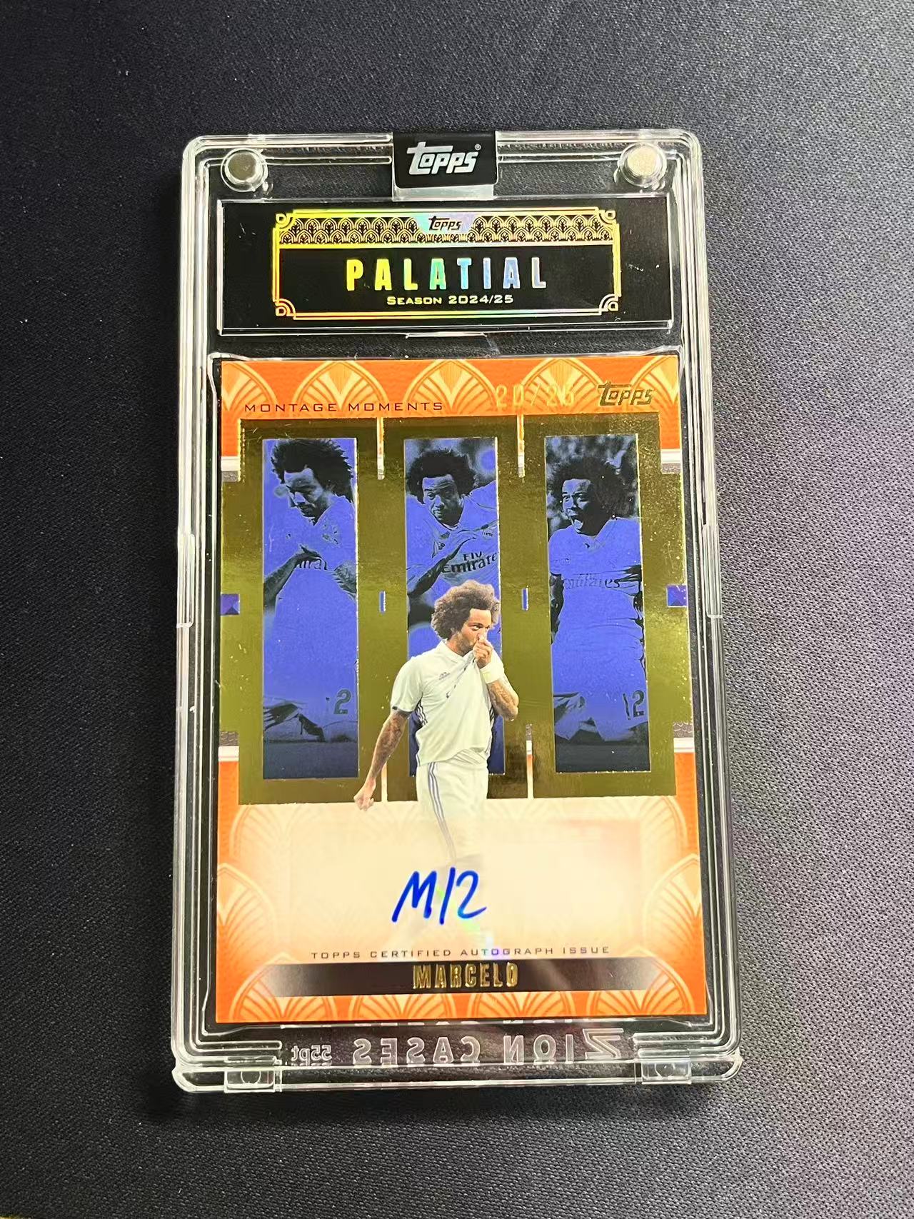 【大四喜拍卖】2024-25 Topps Palatial 皇马宫殿 Marcelo 马塞洛 20/25编 低编 橙折 签字 签名 皇家马德里 ...