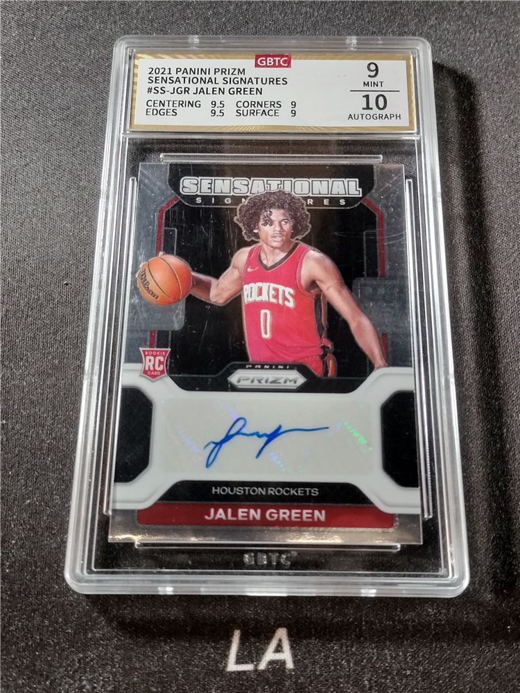 【LA拍卖】2021-22 Panini Prizm Jalen Green 新秀RC 杰伦 格林 火箭队 榜眼秀 Sensational Signatures 签字 公博评级9分 完美墨迹 ...
