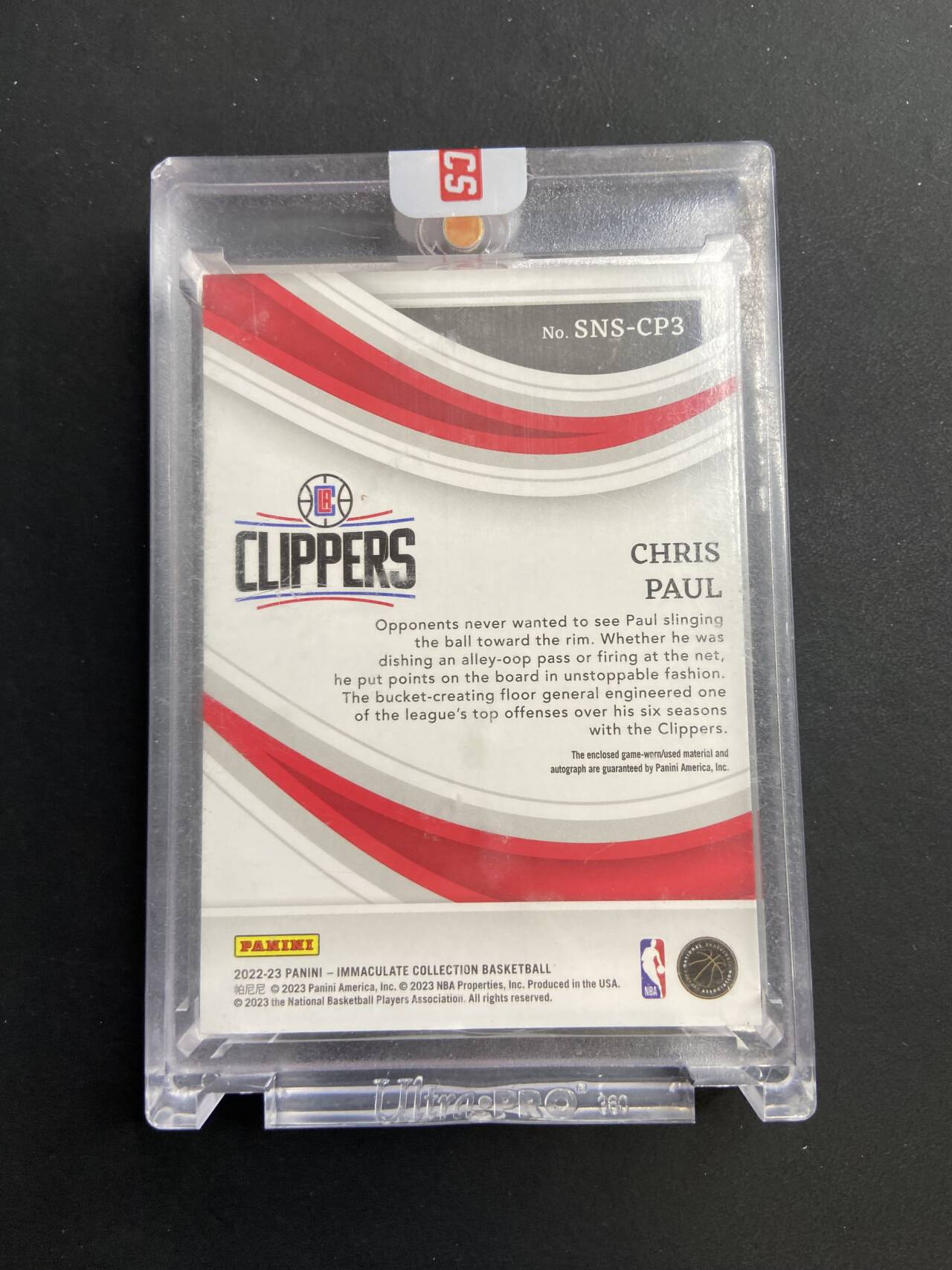 2022-23 Panini Immaculate Chris Paul 【肥猫代卖】M01Y 爱咪咪 快船 克里斯 保罗 CP3 小窗 落场 ...