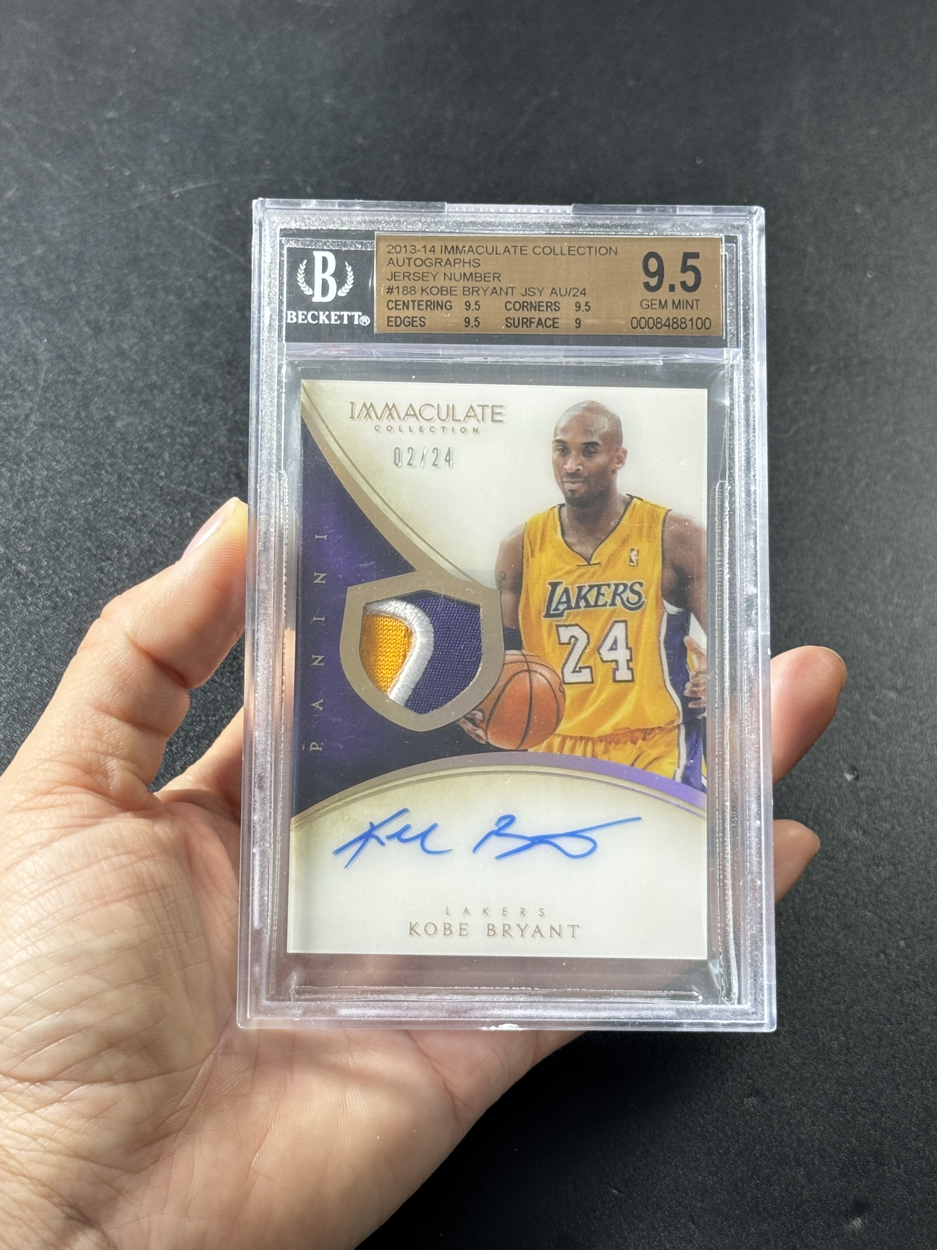 【喷子拍卖】2013-14 panini immaculate Kobe Bryant 洛杉矶湖人 科比 布莱恩特 NPA 24编 背号编 ...