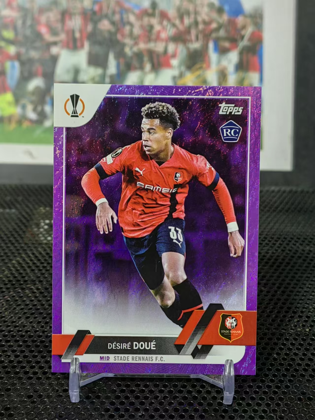 2023 Topps Chrome Désiré Doué RC 【红黑卡迷】UCC欧战碧玉系列 雷恩新秀德雷西杜埃 大热天才 稀有超低编8/ ...