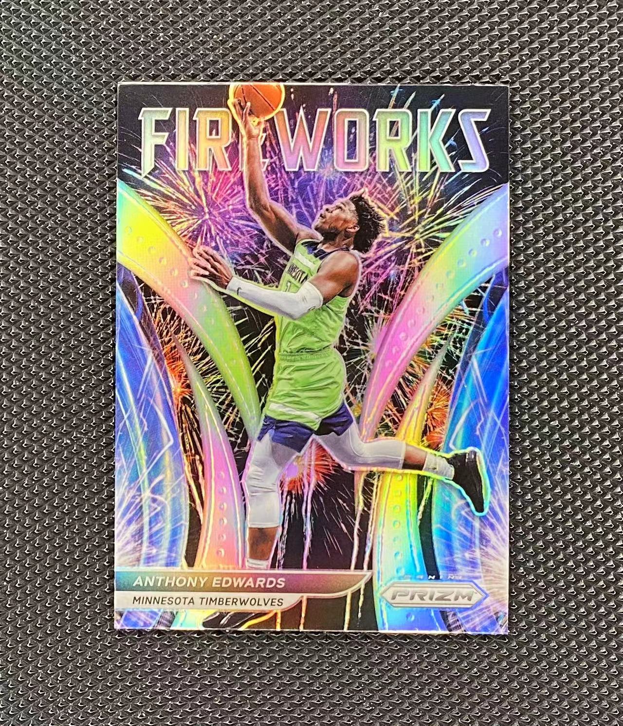2021-22 Panini Prizm Anthony Edwards 【饮水机】森林狼 安东尼爱德华兹 fireworks 烟花 特卡 银 ...