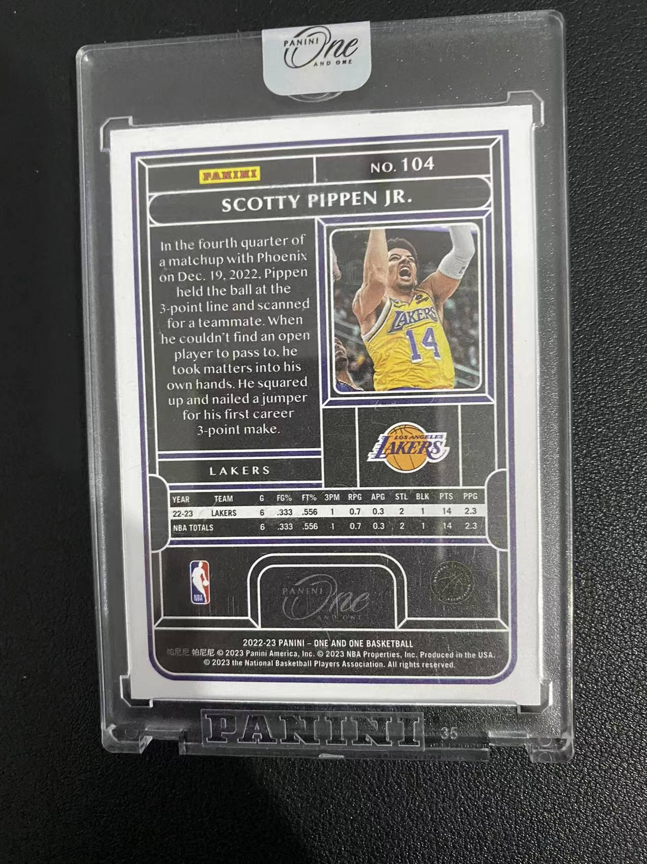 【陈氏拍卖】2022-23 Panini OneAndOne Scotty Pippen Jr. OAO 小皮蓬 新秀RC 99编 银折 折射 ...