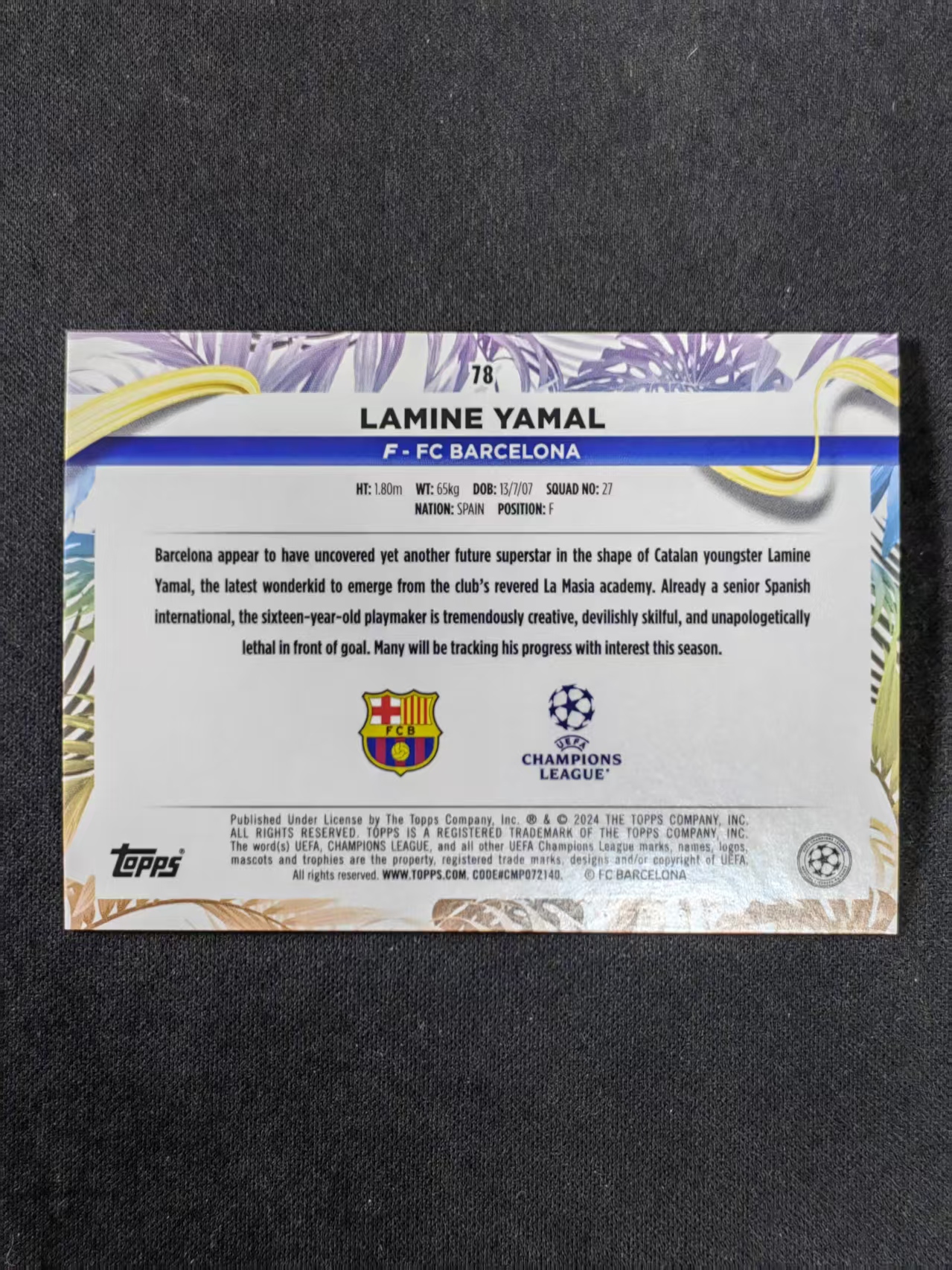 2024 Topps Comptitions Lamine Yamal RC 【阿泽拍卖Nan】ucc系列 巴西嘉年华 巴西狂欢节 欧冠 西甲 ...