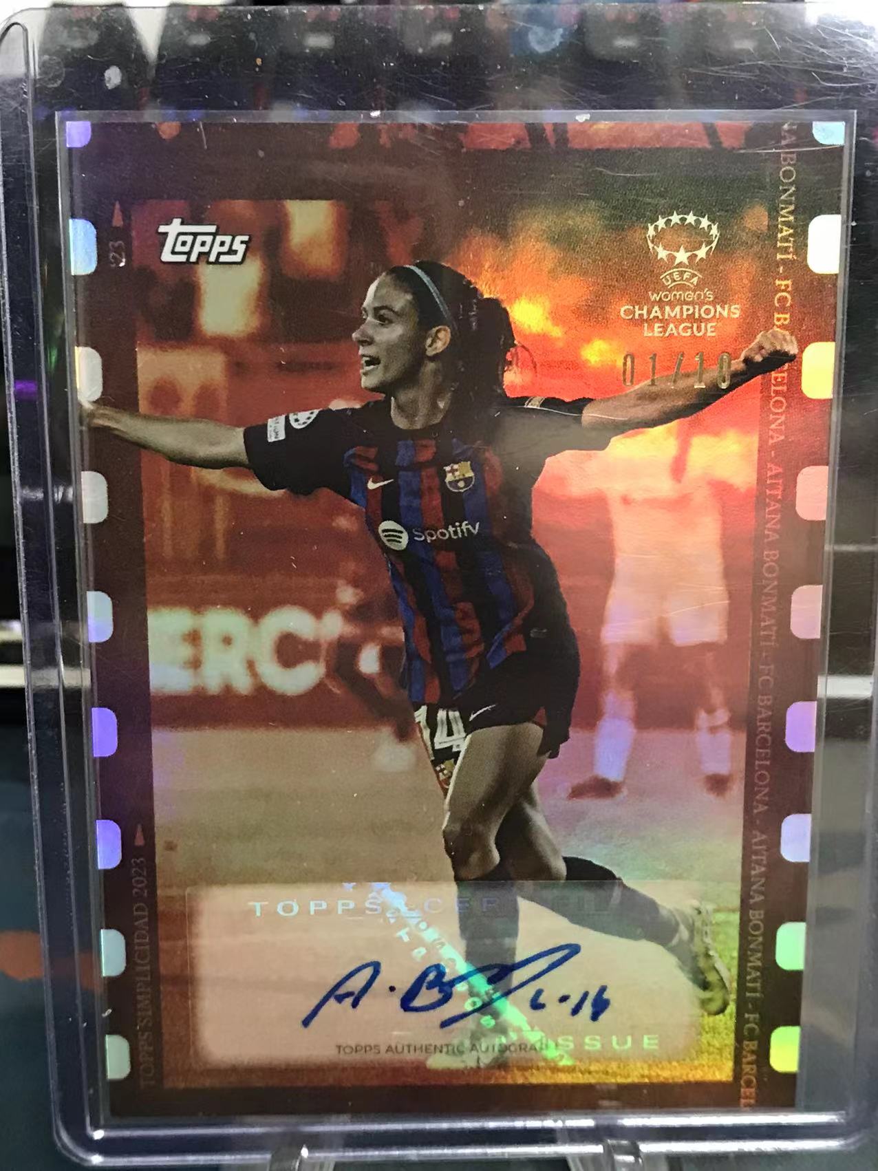 2023 Topps SIMPLICIDAD Aitana Bonmati 【兔爷】艾塔纳 邦马蒂 1/10 完美签 稀有折 世界杯冠军 金球 ...