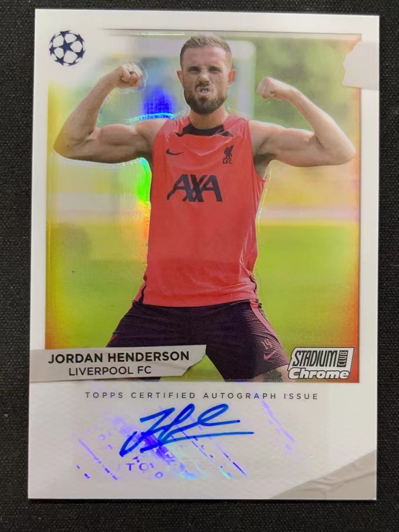【长安代卖】2022-23 Topps Stadium 欧战竞技场 利物浦 Jordan Henderson 乔丹亨德森 折射签字 幕后签 卡 ...