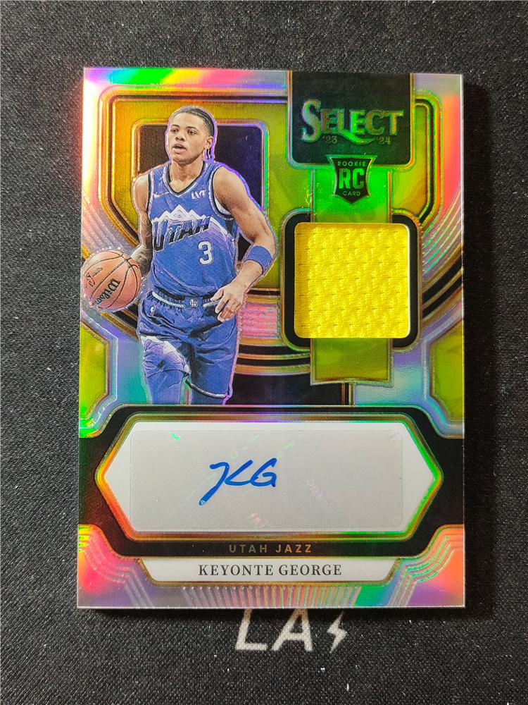 【LA拍卖】2023-24 panini select Keyonte George RC 新秀 爵士 基昂特乔治 银折 折射 签字 签名 ...