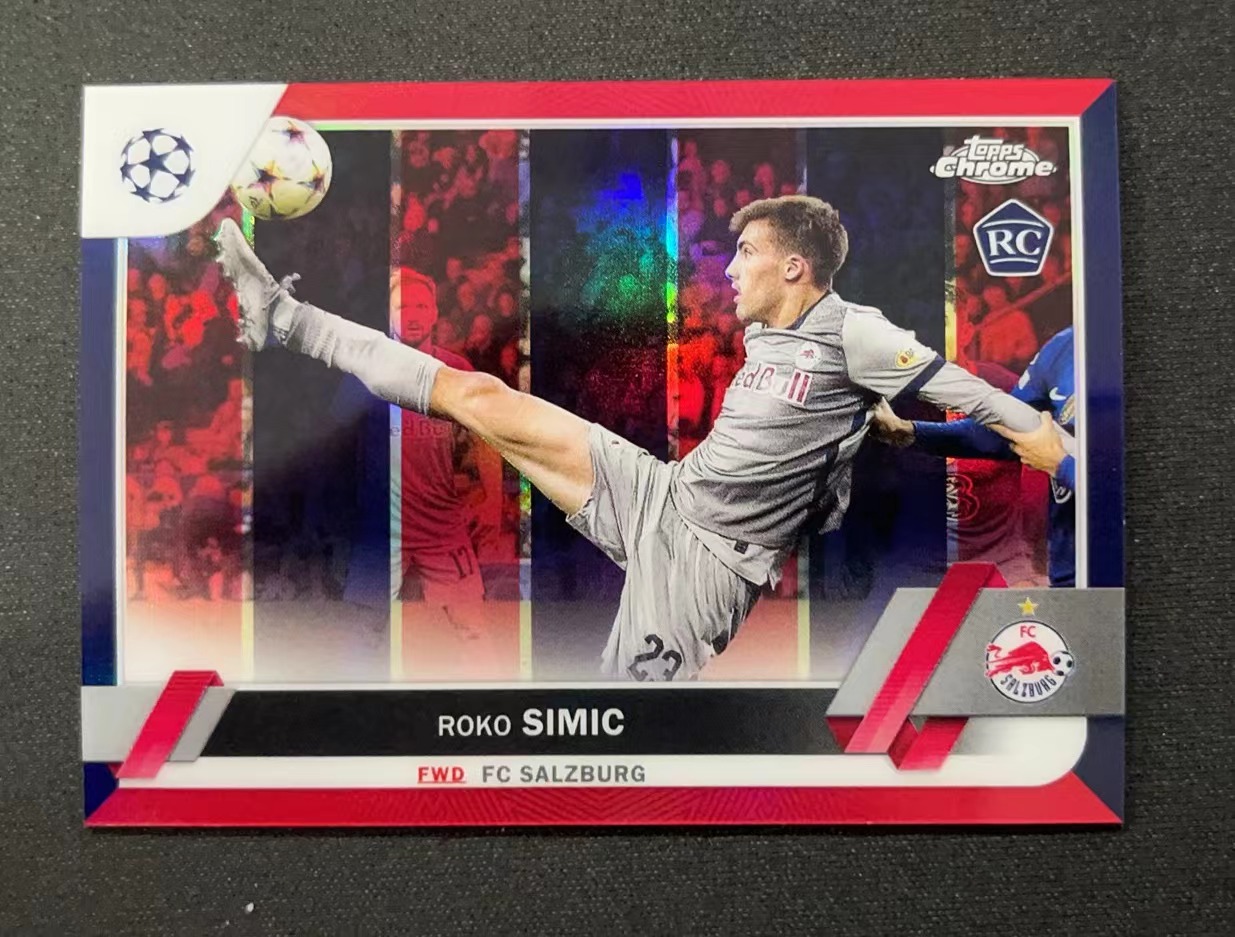 2022-23 Topps Chrome Roko Simic【长安代卖】欧战Ucc 萨尔茨堡红牛 新秀RC 罗科西米奇 新秀变色折 彩拼折 ...