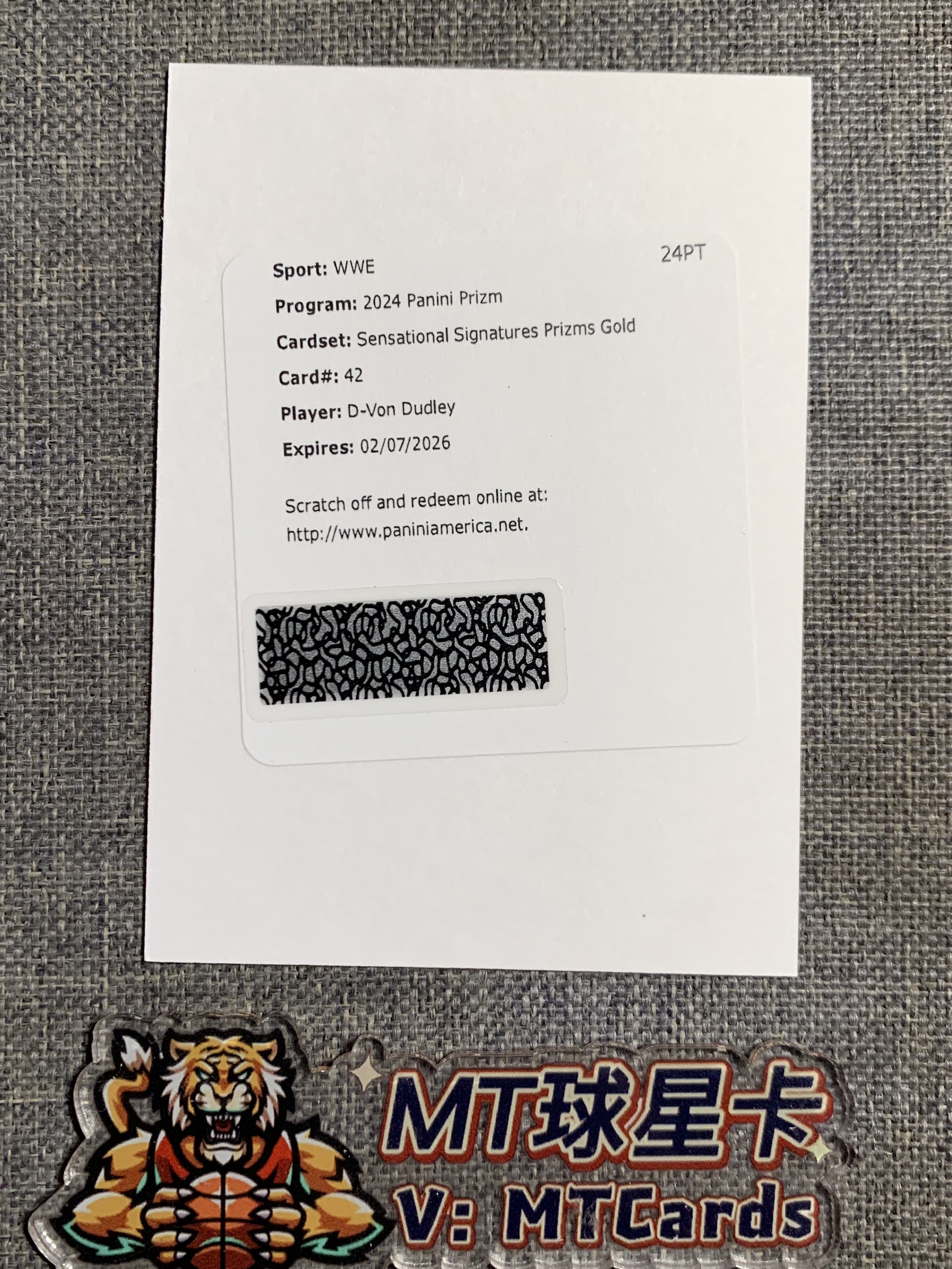 【MT球星卡】2024 Panini prizm D-VON dudley wwe pz D-VON 杜德利 签字 10编 金折 折射 名人堂 ...