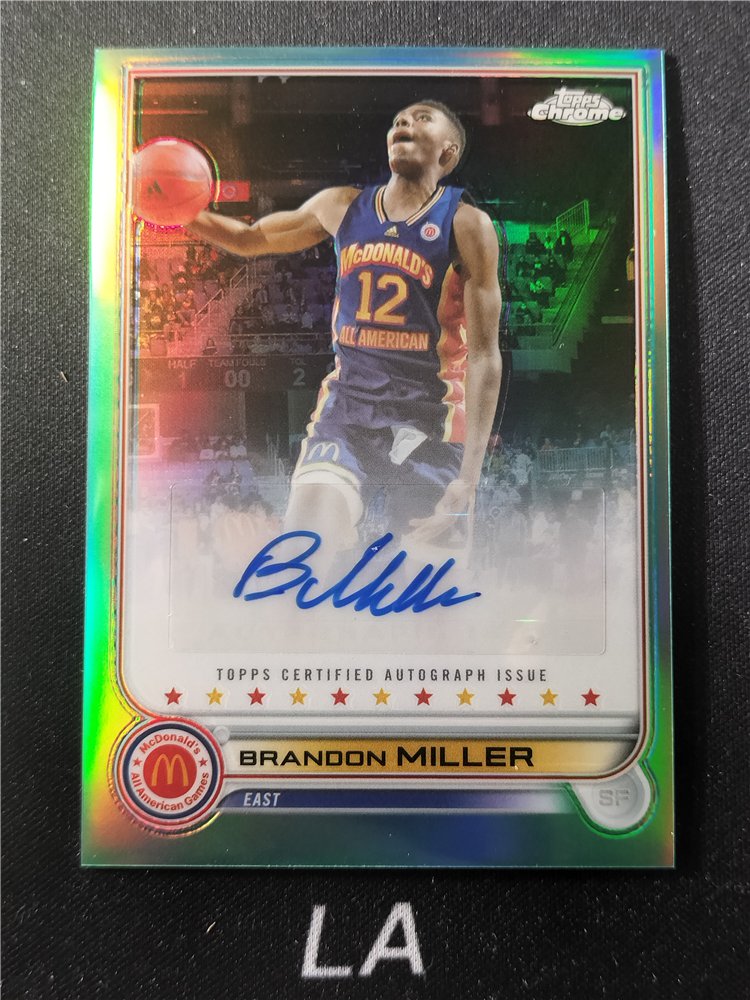 【LA拍卖】2022 Topps Chrome Brandon Miller 麦当劳全明星 布兰登 米勒 黄蜂 榜眼 未来可期 潜力股 绿折 ...