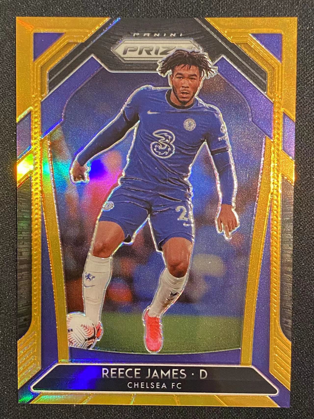 2021-22 Panini Prizm Reece James 【不错卡社】英超PZ 切尔西 里斯 詹姆斯 金折 11/25编 （Dr.t） 卡淘