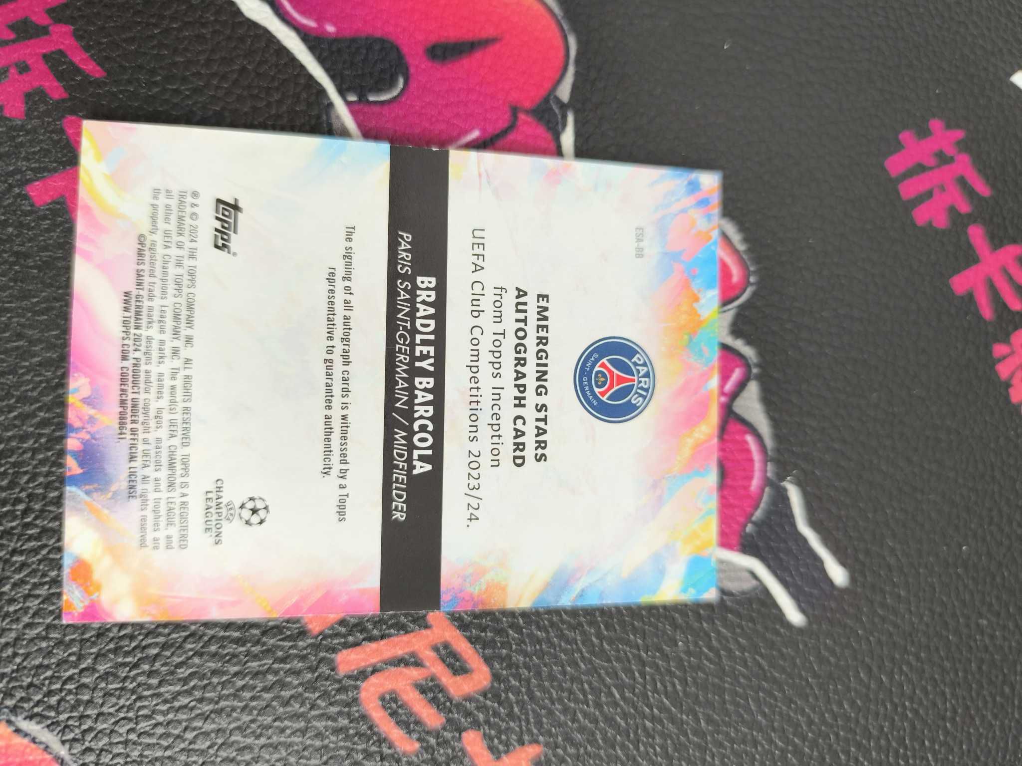 2023-24 Topps INCEPTION Bradley Barcola RC 巴尔科拉 大巴黎 新秀 盗梦空间 121/300编 签字 ...