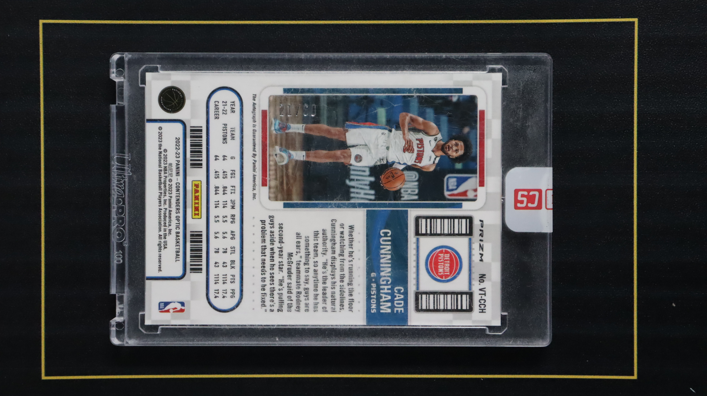 2022-23 Panini Contenders Optic Cade Cunningham 球票OP 活塞 坎宁安 康宁汉姆 60编 红折 签字 原封砖【V709】1【超新星代卖】B 卡淘